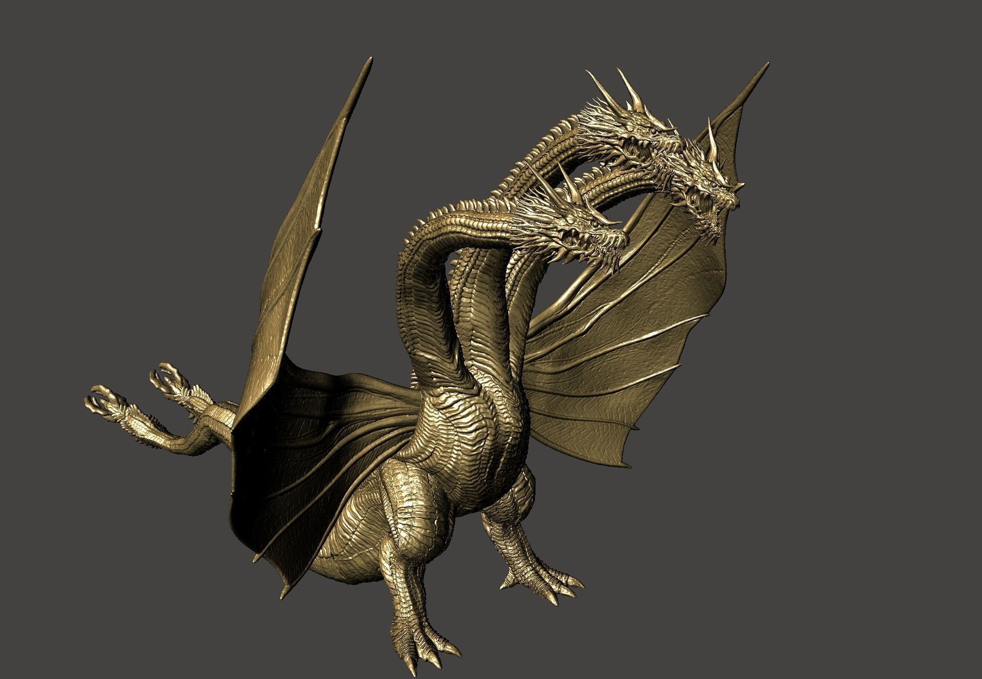 Shin Ghidorah Godzilla vs Evangelion King Kaiju ultra detail STL 3D ...
