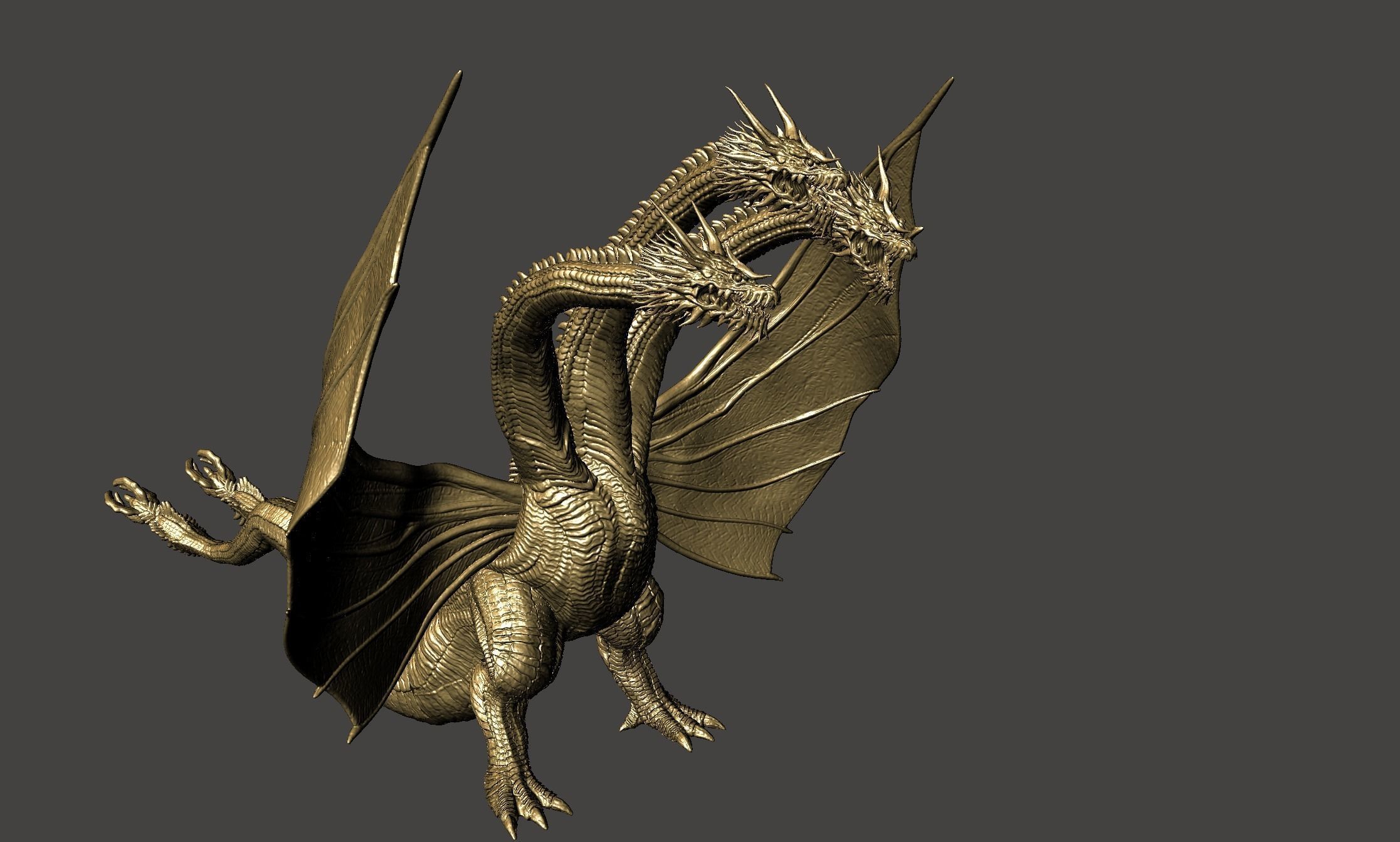 Shin Ghidorah Godzilla vs Evangelion King Kaiju ultra detail STL 3D ...