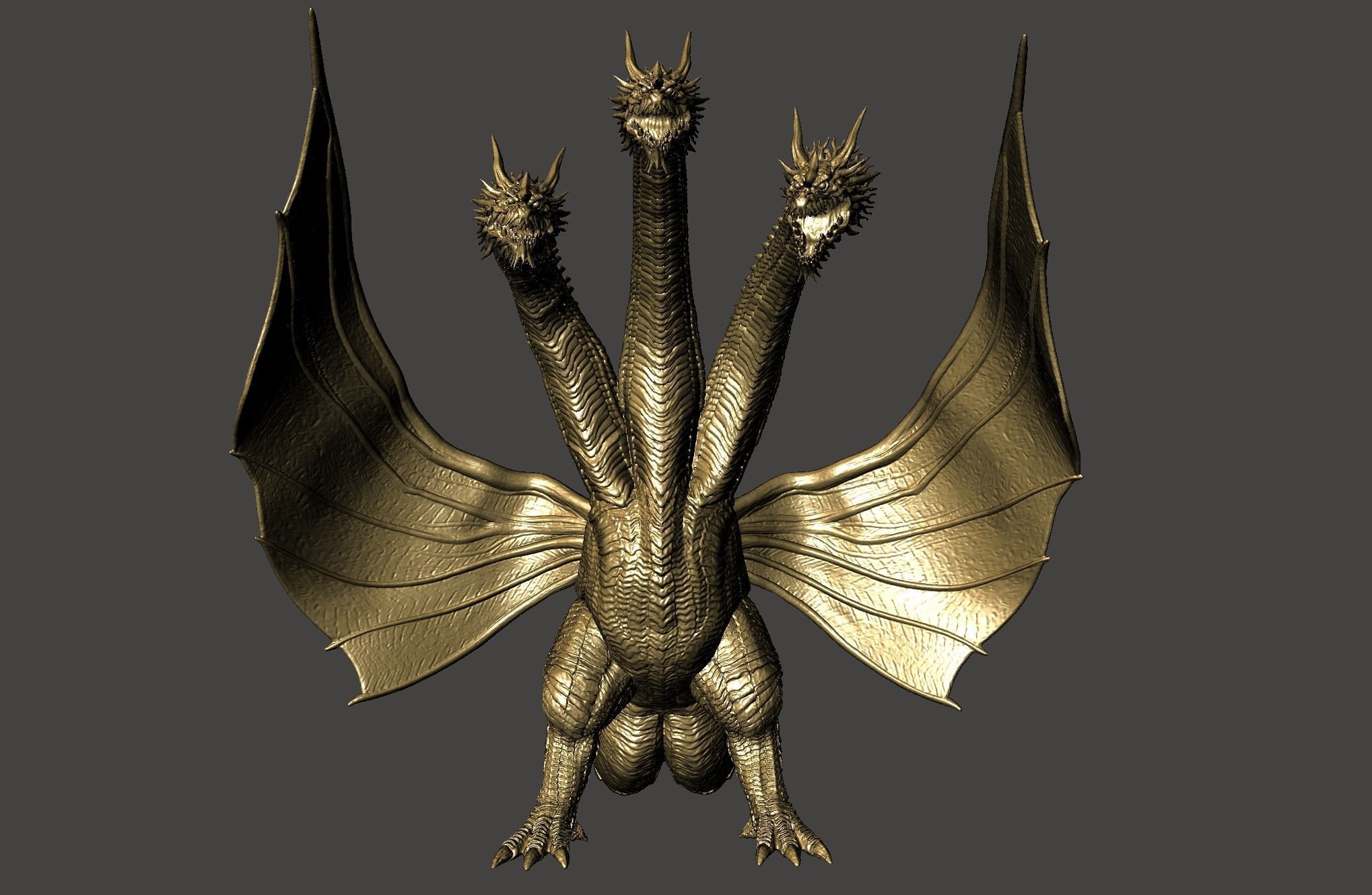 Shin Ghidorah Godzilla vs Evangelion King Kaiju ultra detail STL 3D ...