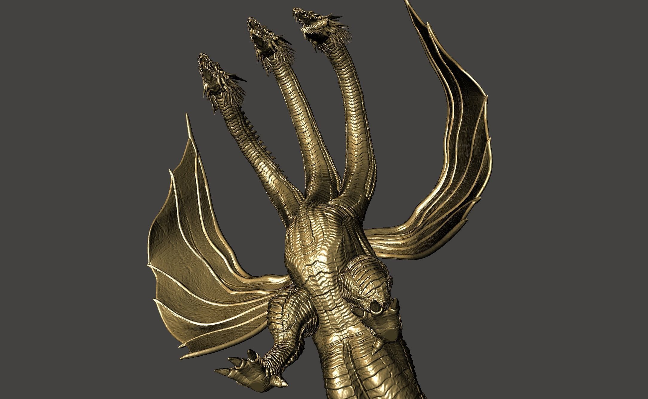 Shin Ghidorah Godzilla vs Evangelion King Kaiju ultra detail STL 3D ...