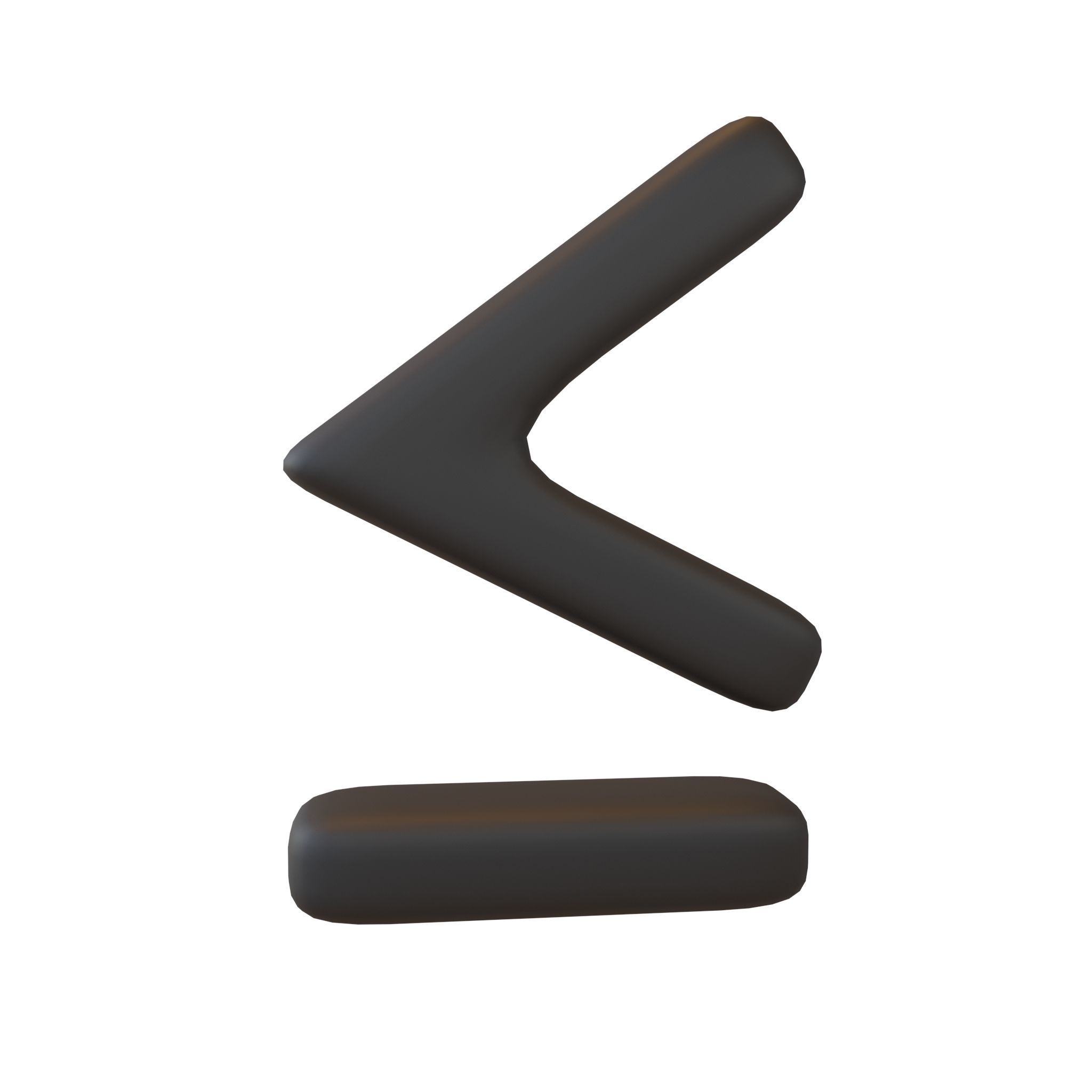 3D model Calculation Inequality Less Than Or Equal To Symbol V1 001 VR ...