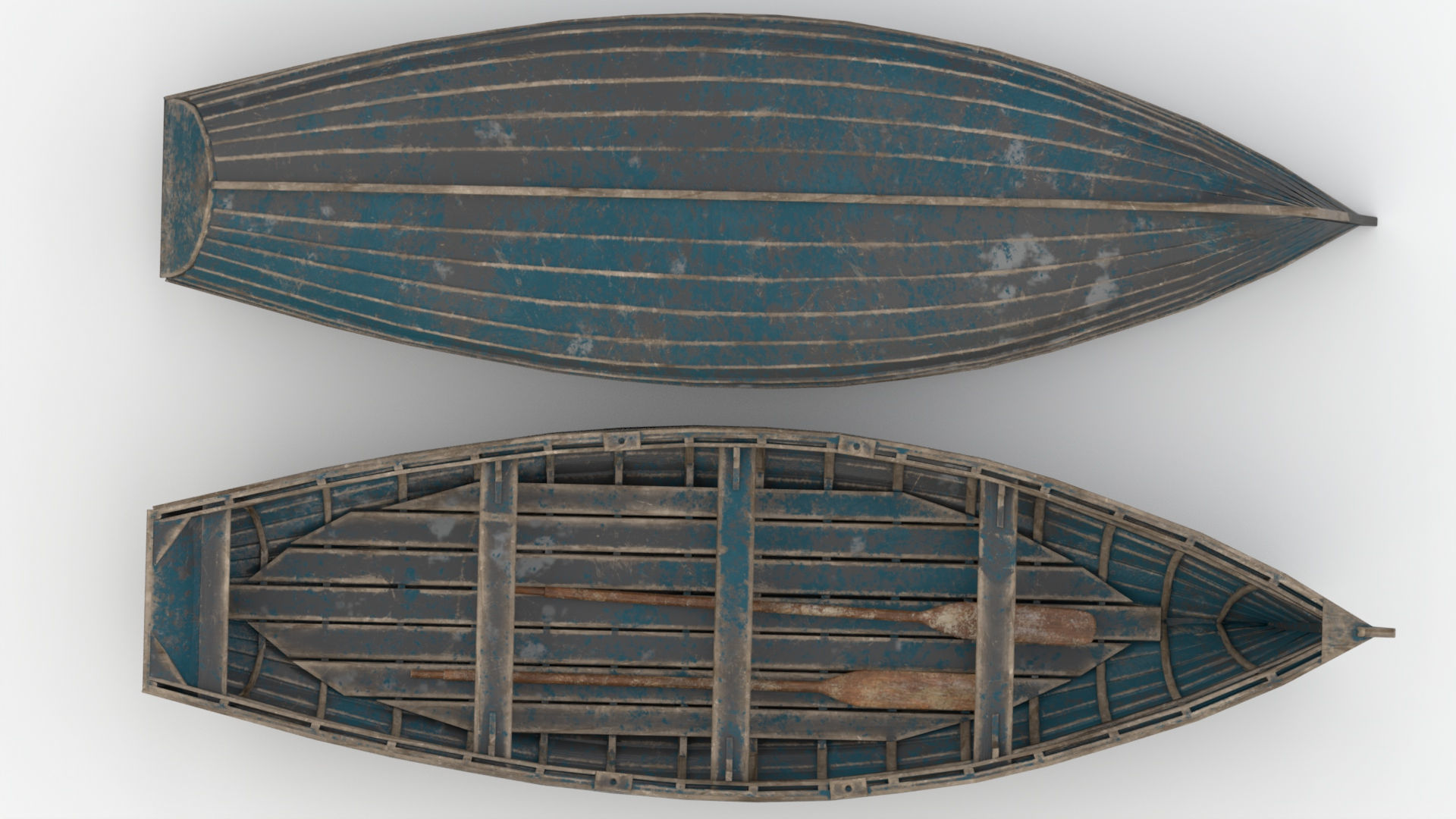 3D model 4K Texture Old Row Painted Boat VR / AR / low-poly | CGTrader
