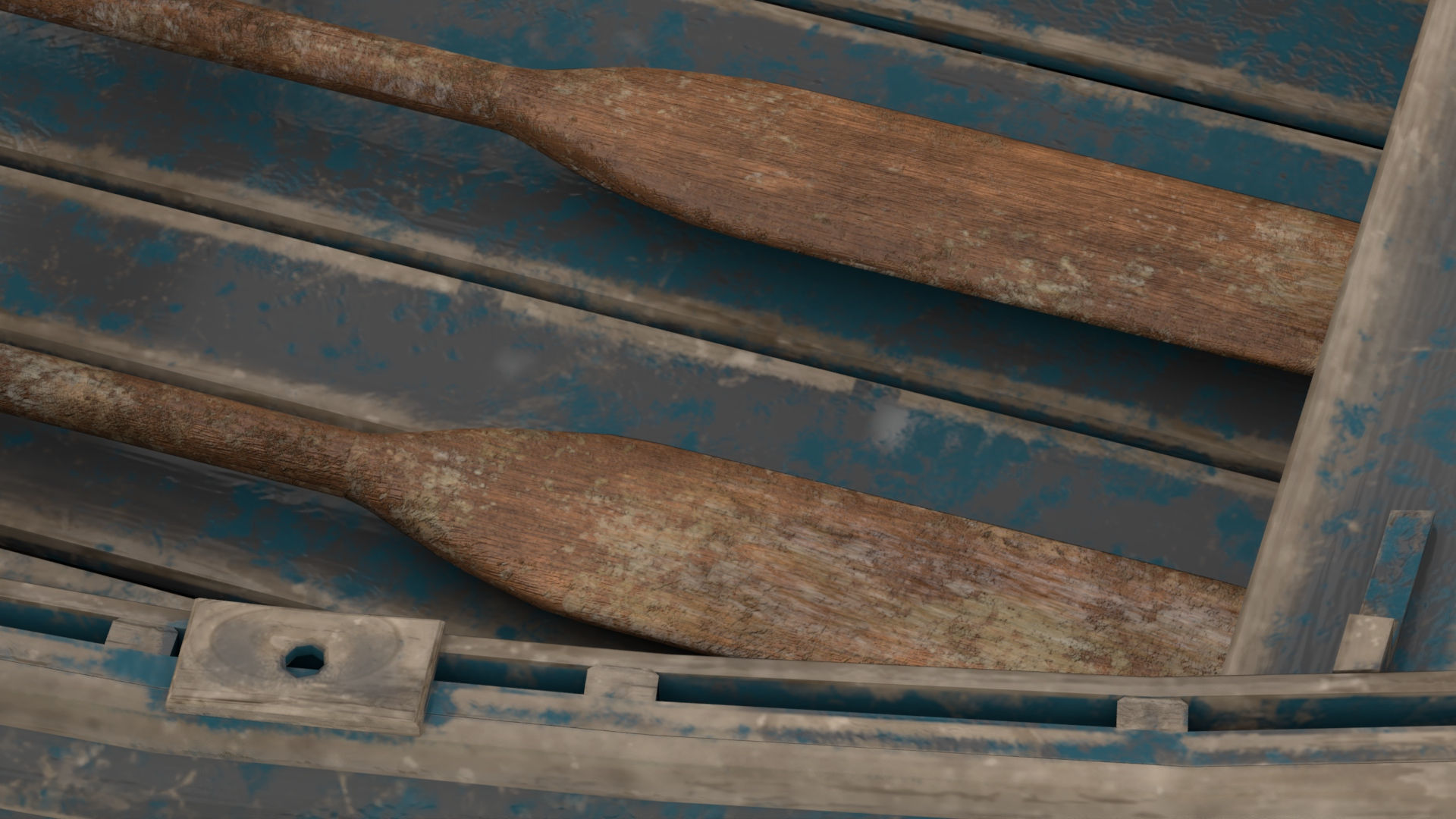3D model 4K Texture Old Row Painted Boat VR / AR / low-poly | CGTrader