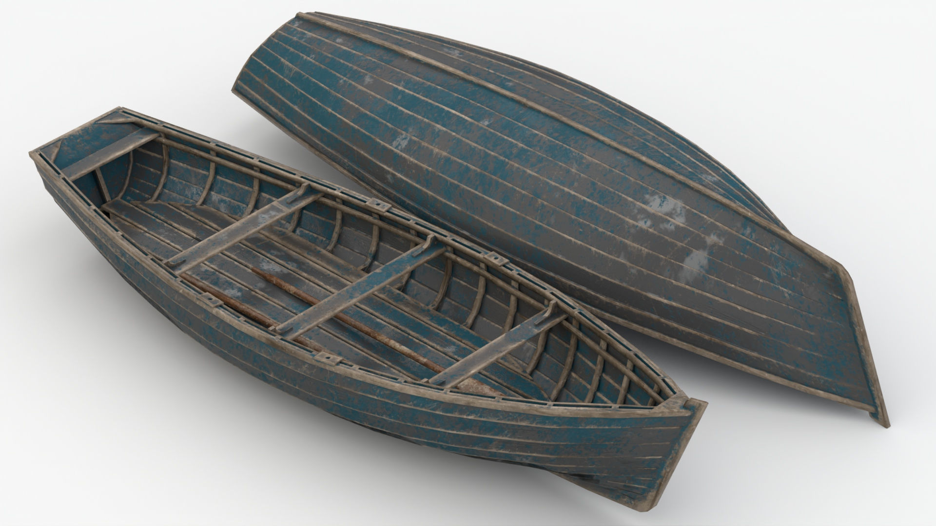 3D model 4K Texture Old Row Painted Boat VR / AR / low-poly | CGTrader