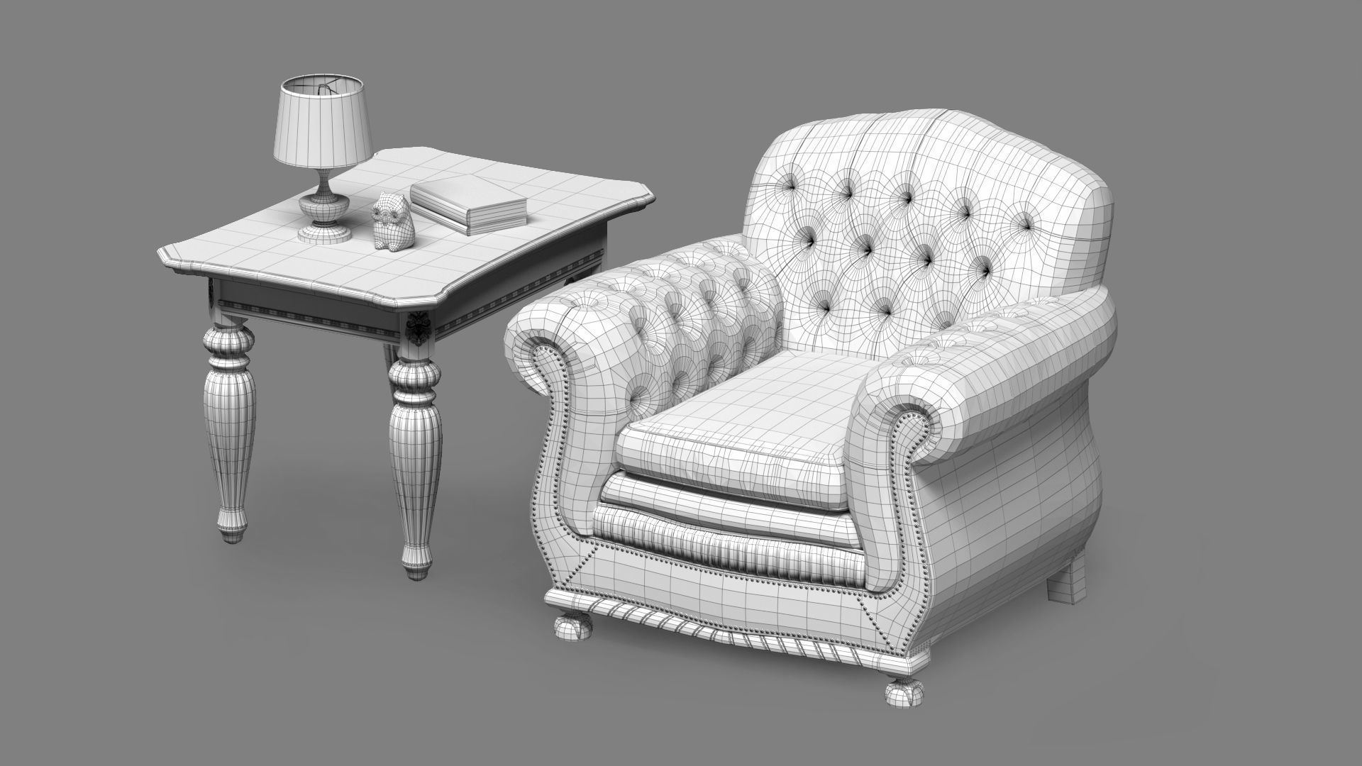 Thomas chesterfield armchair antique 3D model | CGTrader