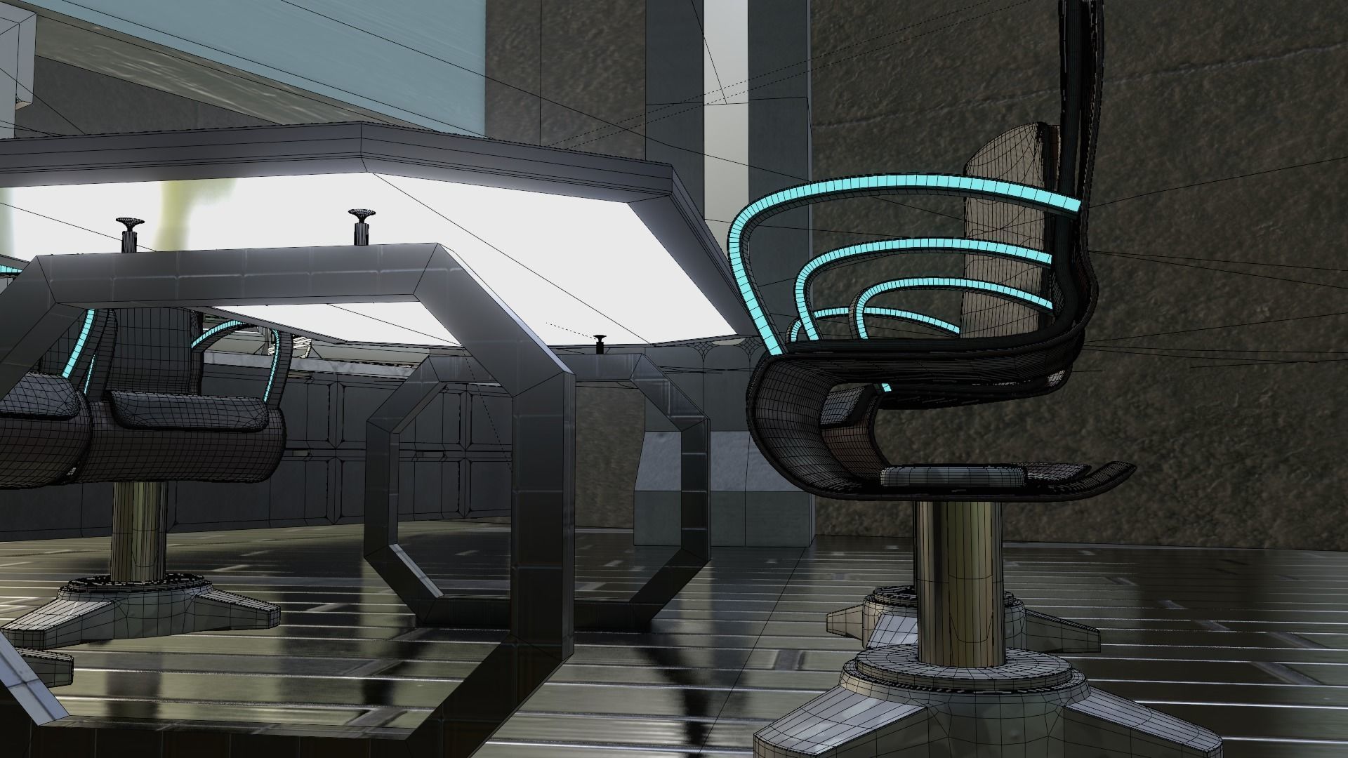sci-fi cafeteria 3D model | CGTrader