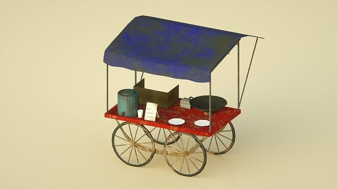 mobile food truck mobile hawker 3D model | CGTrader