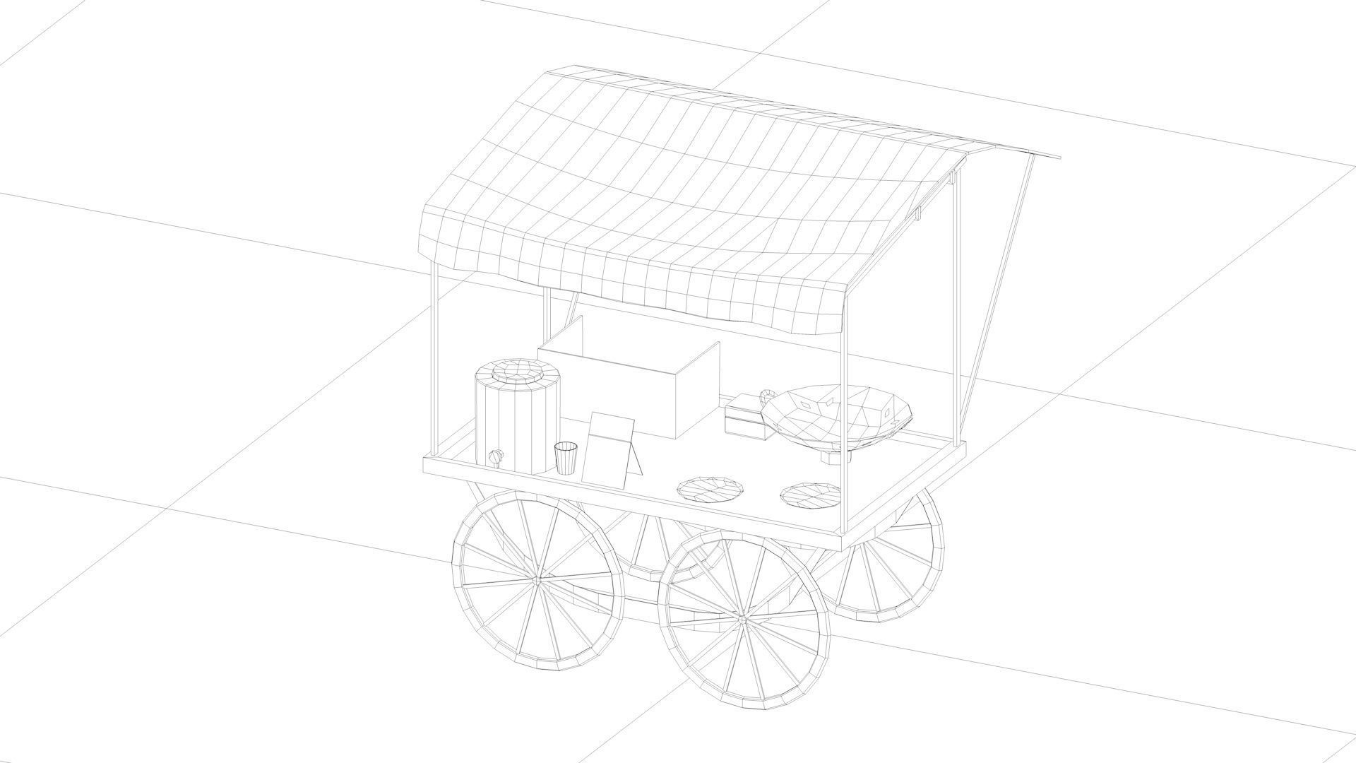 mobile food truck mobile hawker 3D model | CGTrader