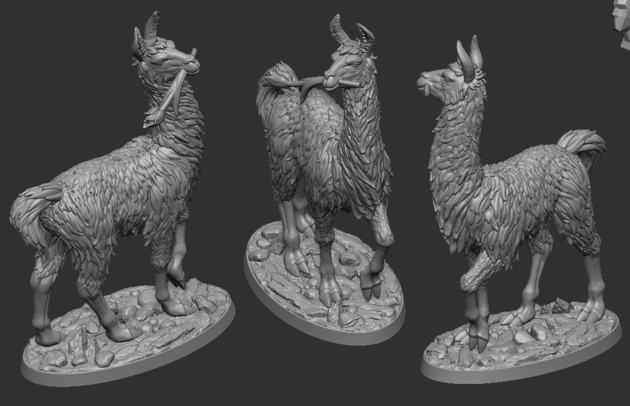 Llama with tulip 3D model 3D printable | CGTrader