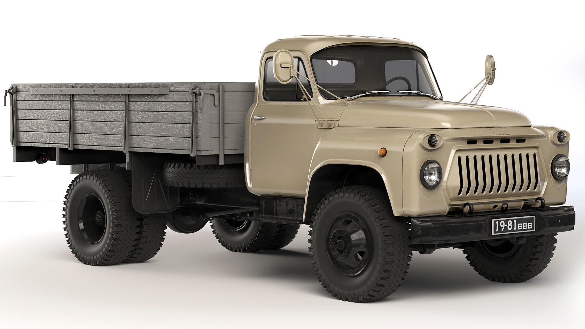 GAZ 53 flatbed body 1961 3D model | CGTrader
