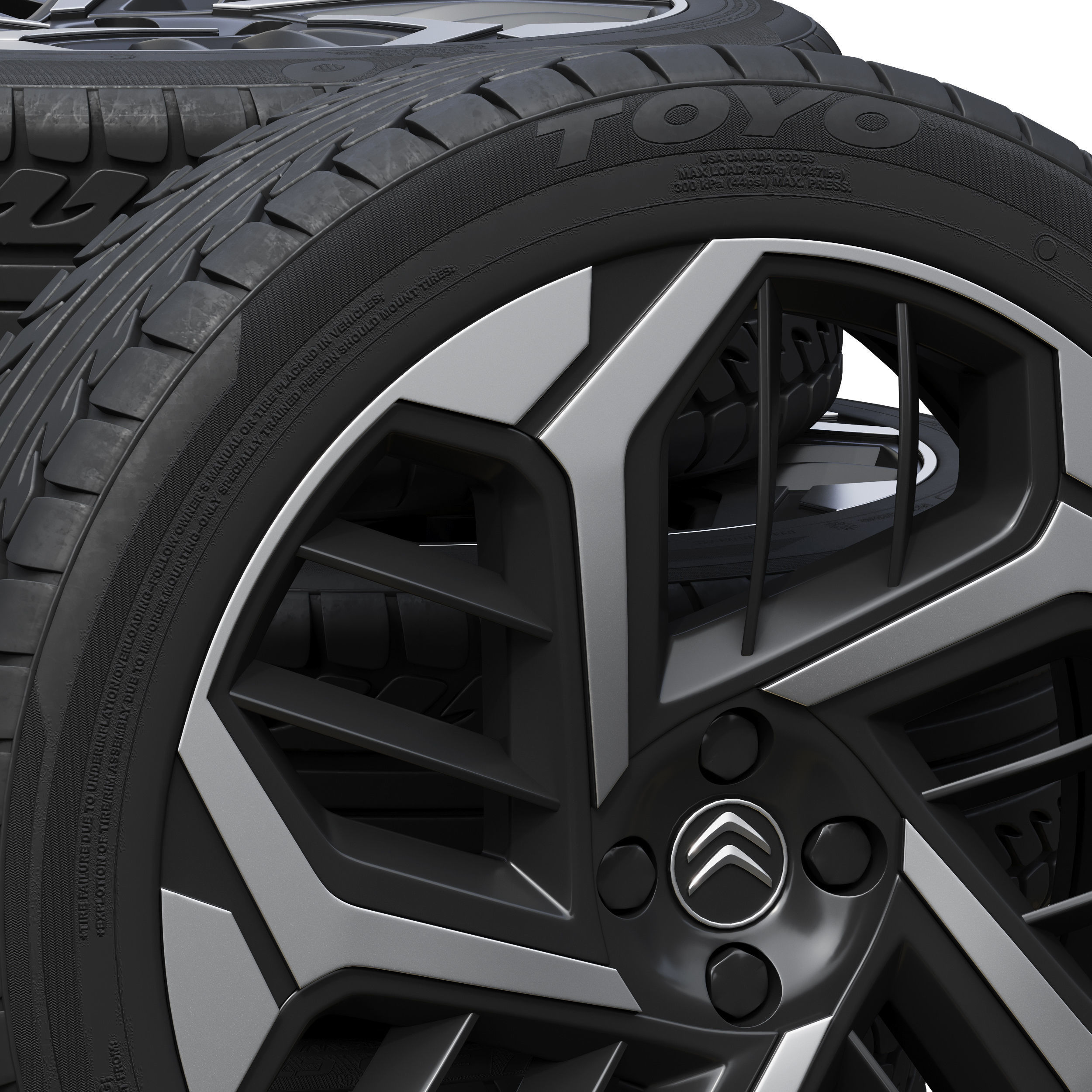 Citroen wheels 3D model | CGTrader