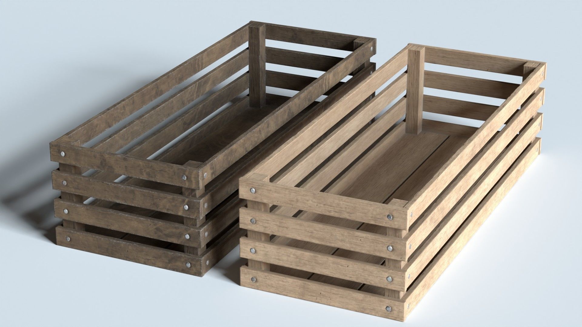 3D model Long Wooden Crates VR / AR / low-poly | CGTrader