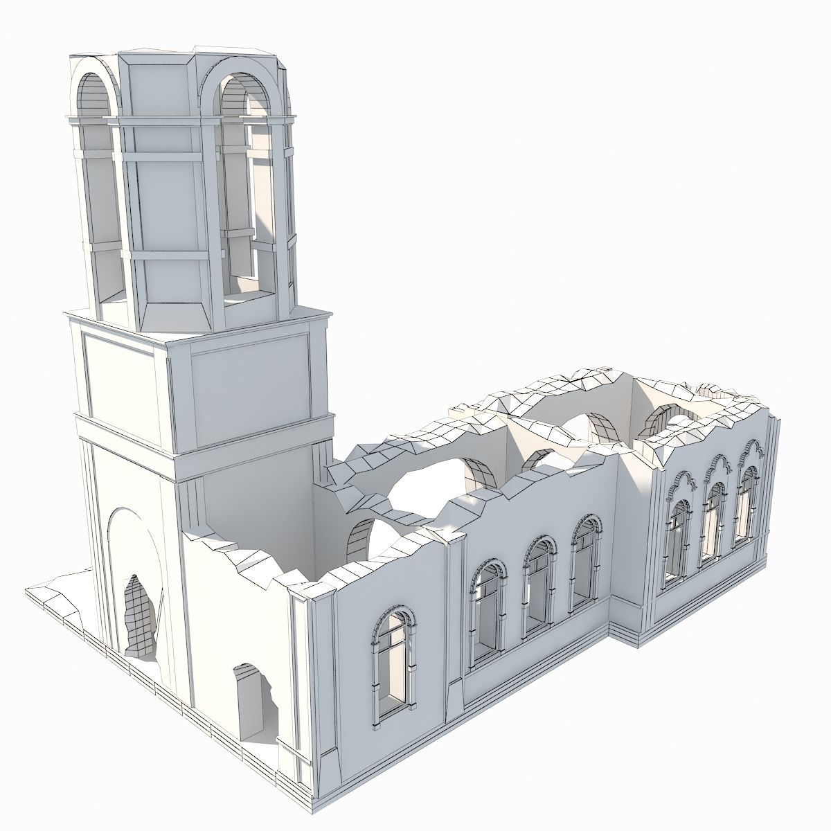 Tower ruins of old church free VR / AR / low-poly Texture | CGTrader