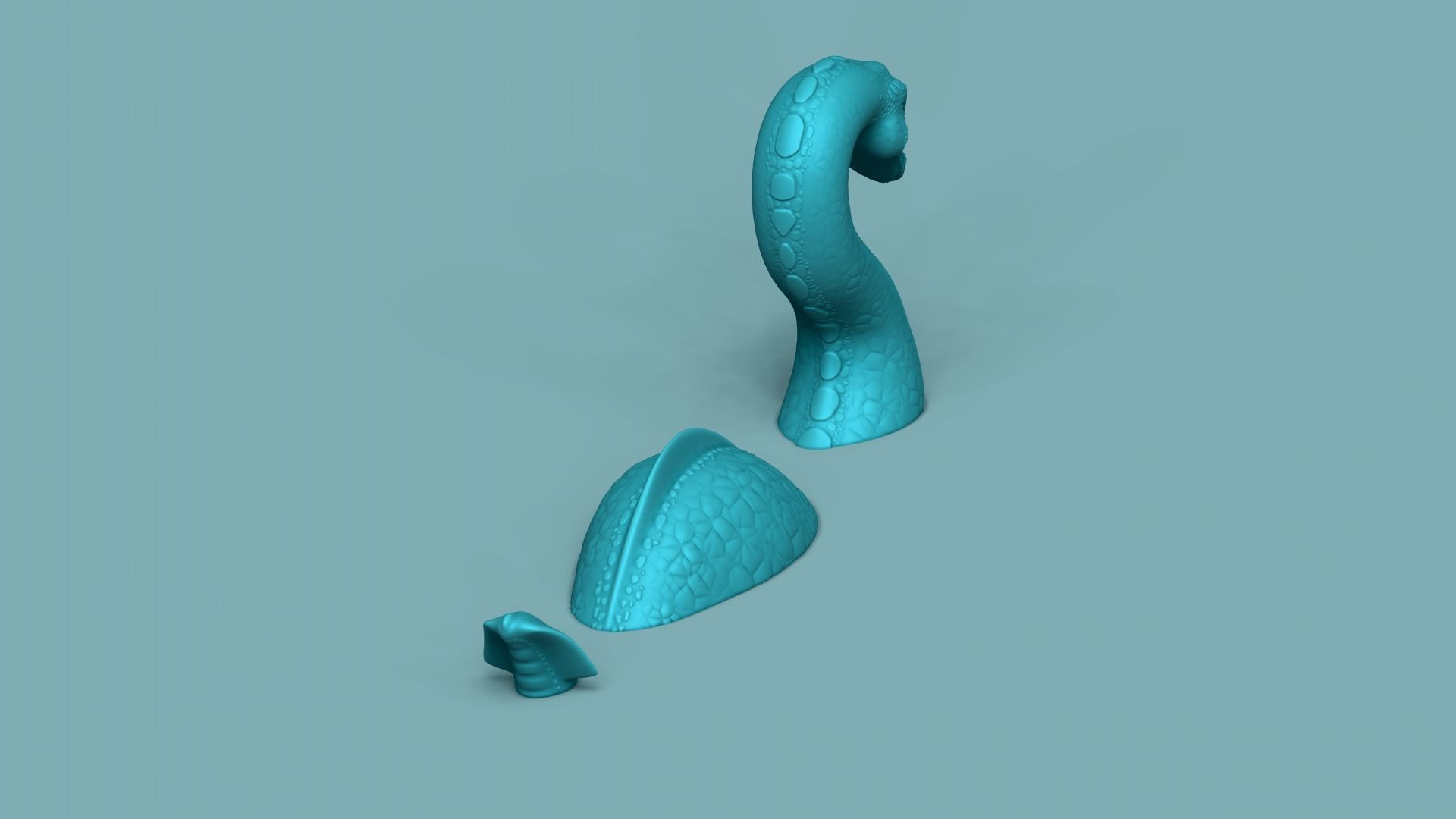 Loch Ness Monster - Creative Decoration - STL Printable 3D model 3D ...