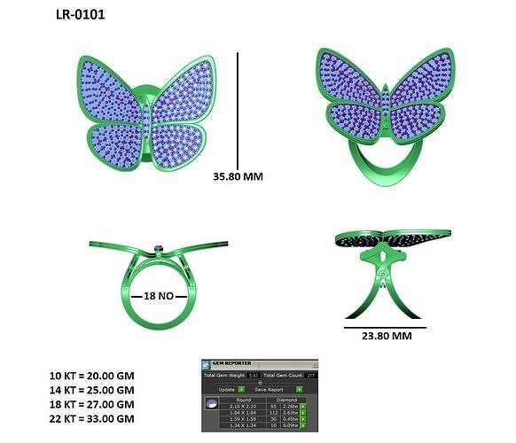 BUTTER FLY RING 3D model | CGTrader