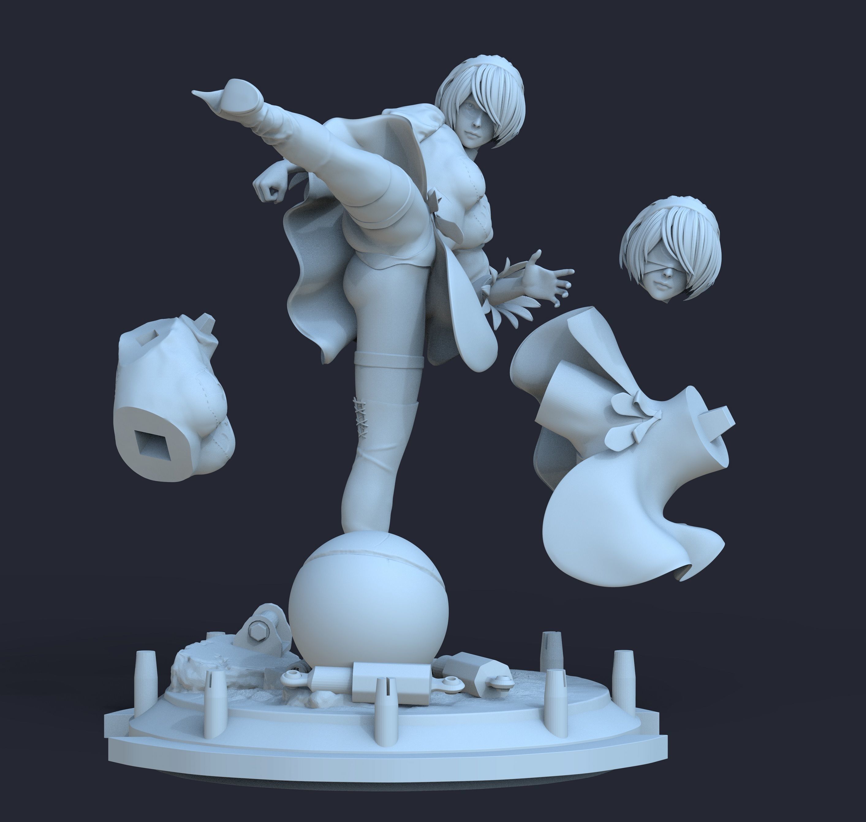 Nier automata 2B 3D model 3D printable | CGTrader