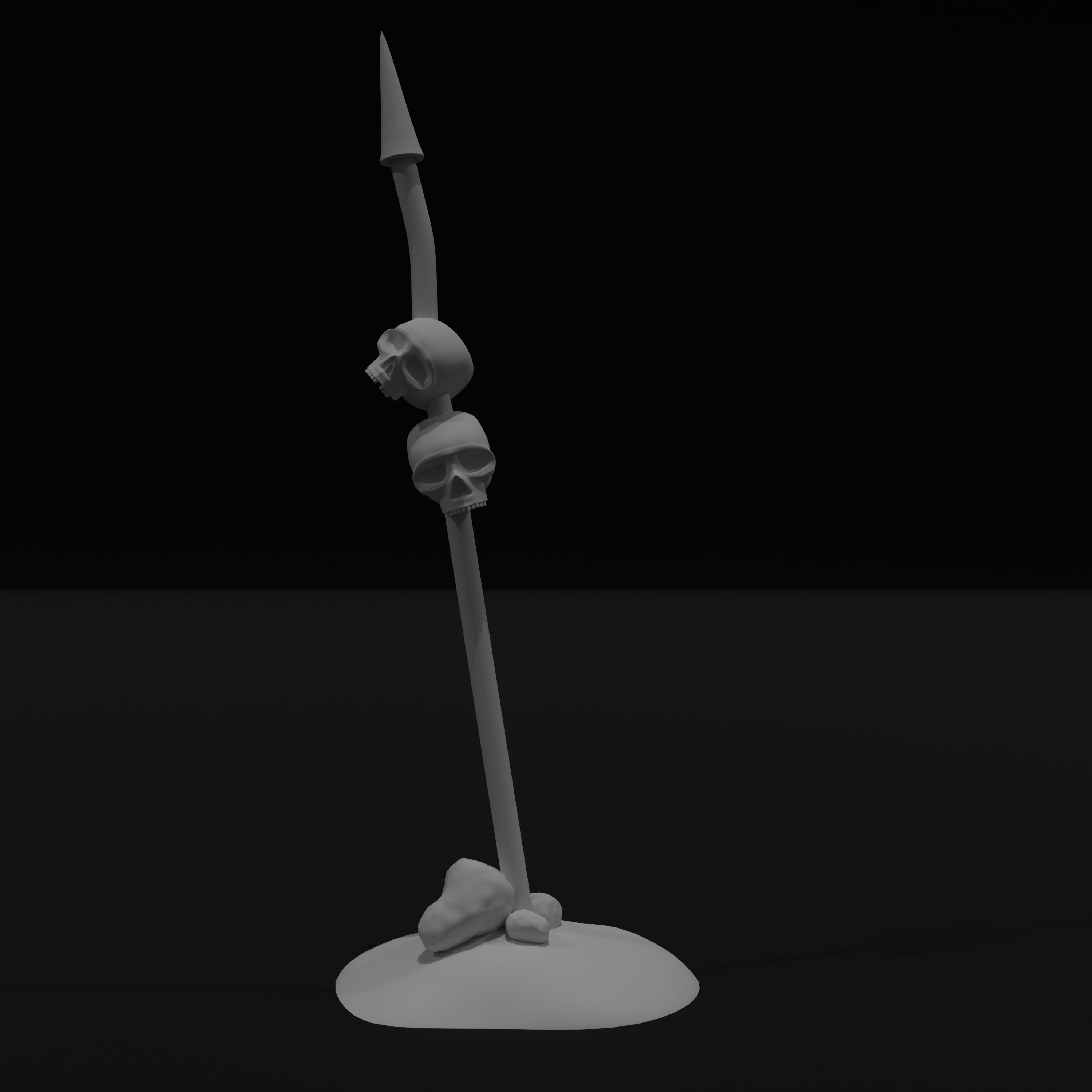 skulls on spike warhammer 40k terrain basing 3d model - FREE free 3D ...