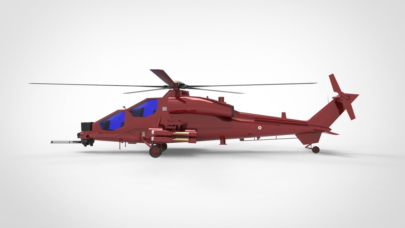 Agusta A129 Mangusta red 3D model | CGTrader