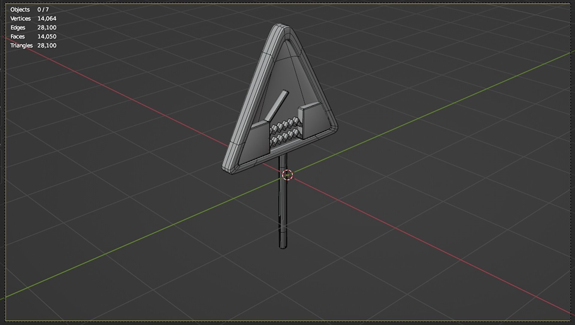 3D swing bridge road sign 3D model | CGTrader