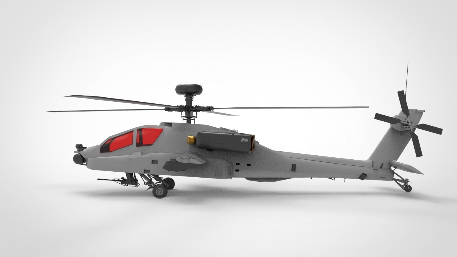 AH-64 Apache grey matte 3D model | CGTrader