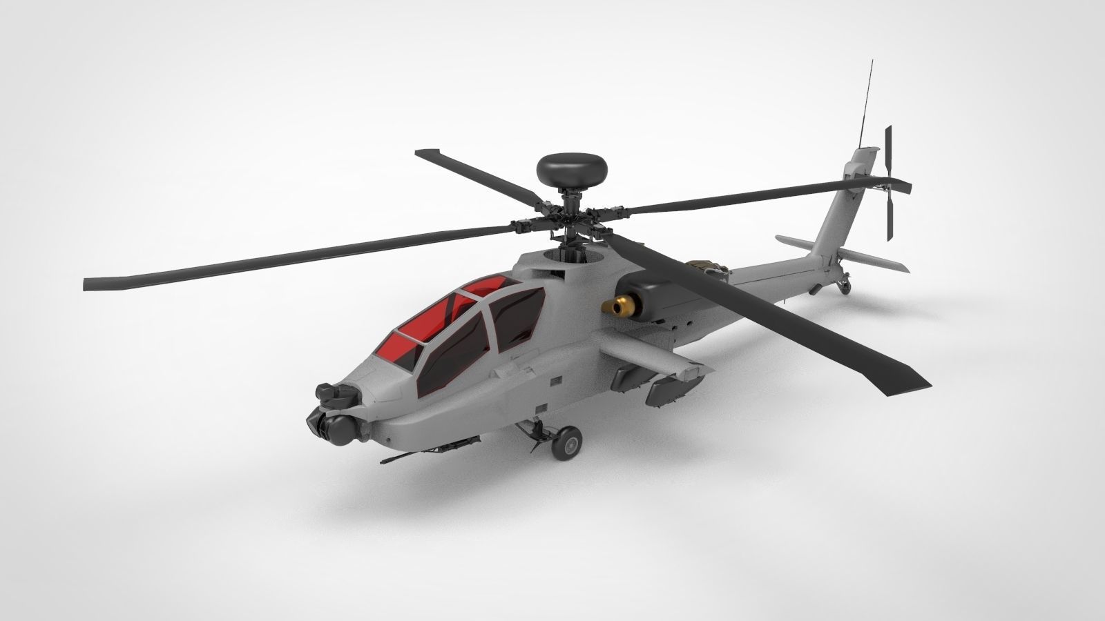 AH-64 Apache grey matte 3D model | CGTrader