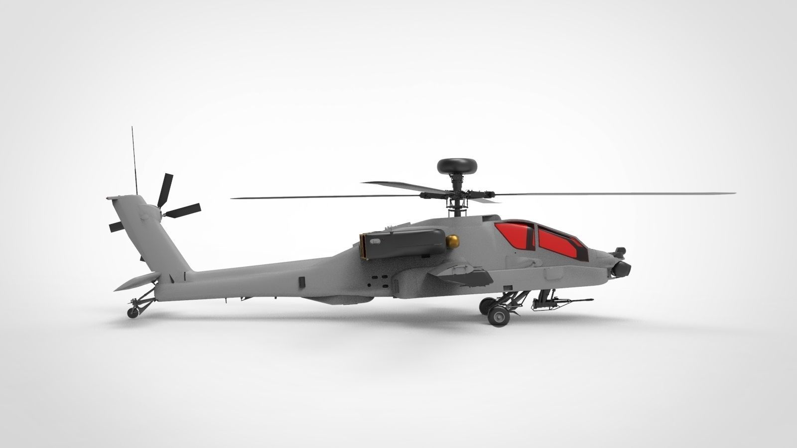 AH-64 Apache grey matte 3D model | CGTrader