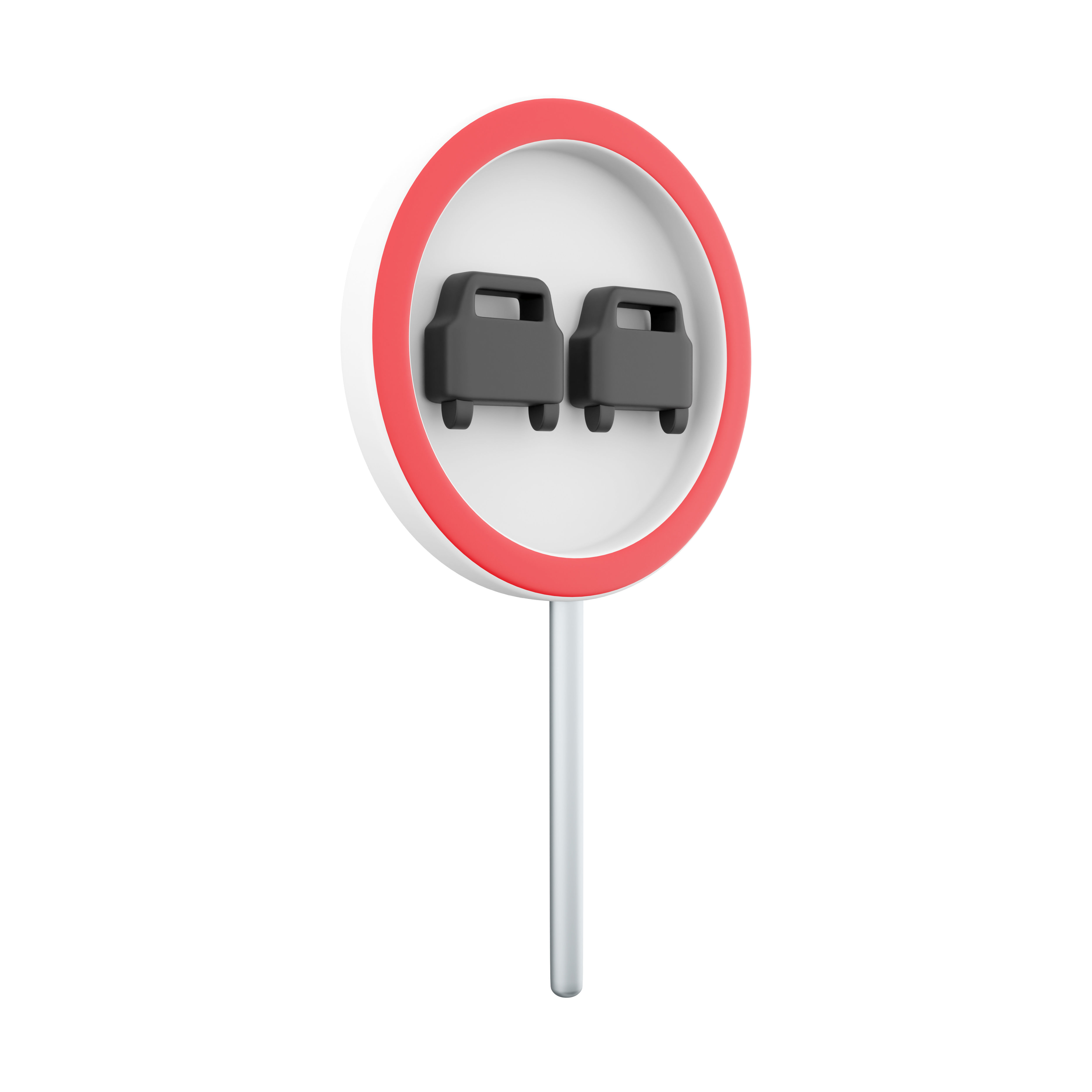 3D overtaking sign cartoon icon 3D model | CGTrader