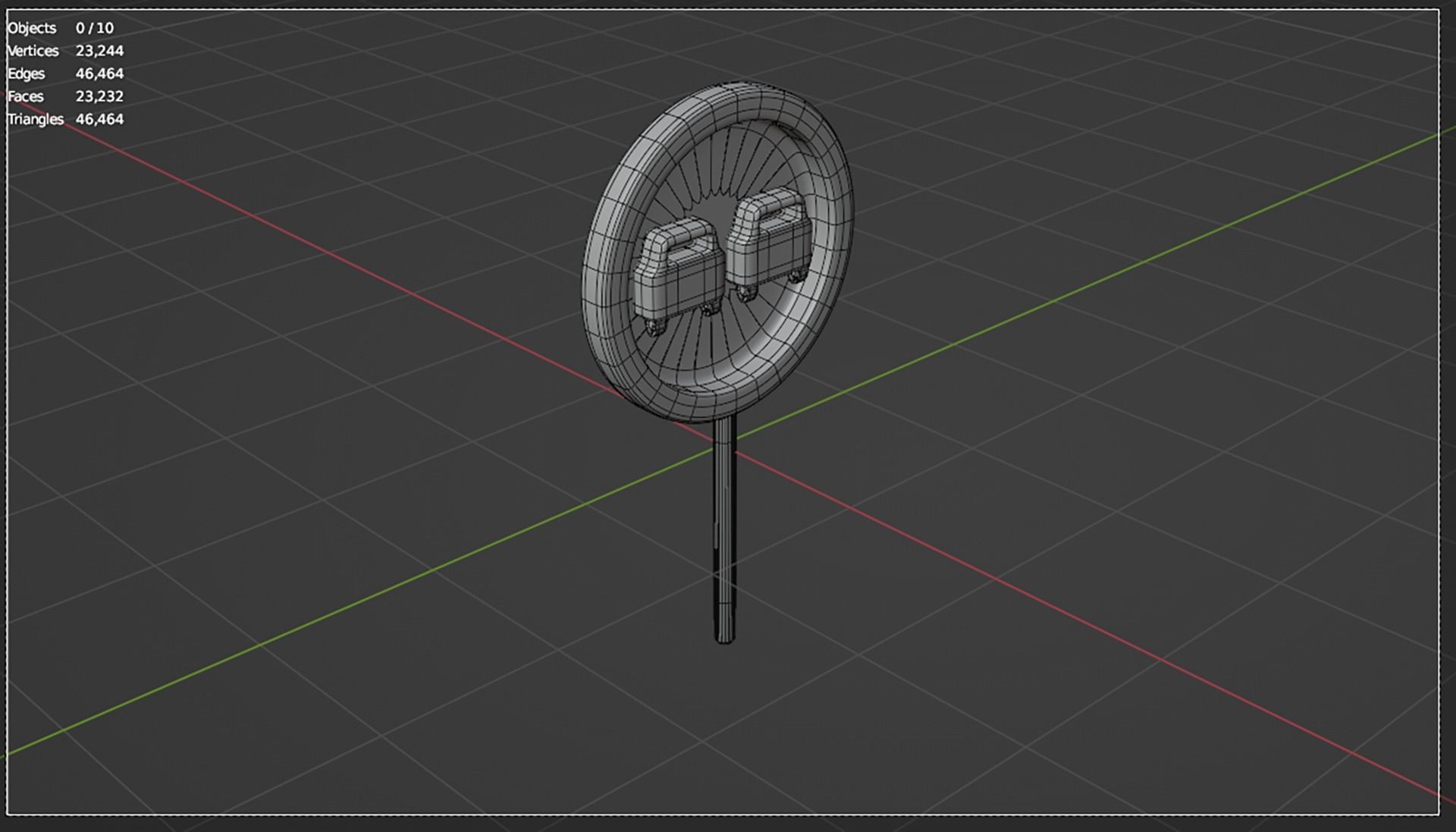 3D overtaking sign cartoon icon 3D model | CGTrader