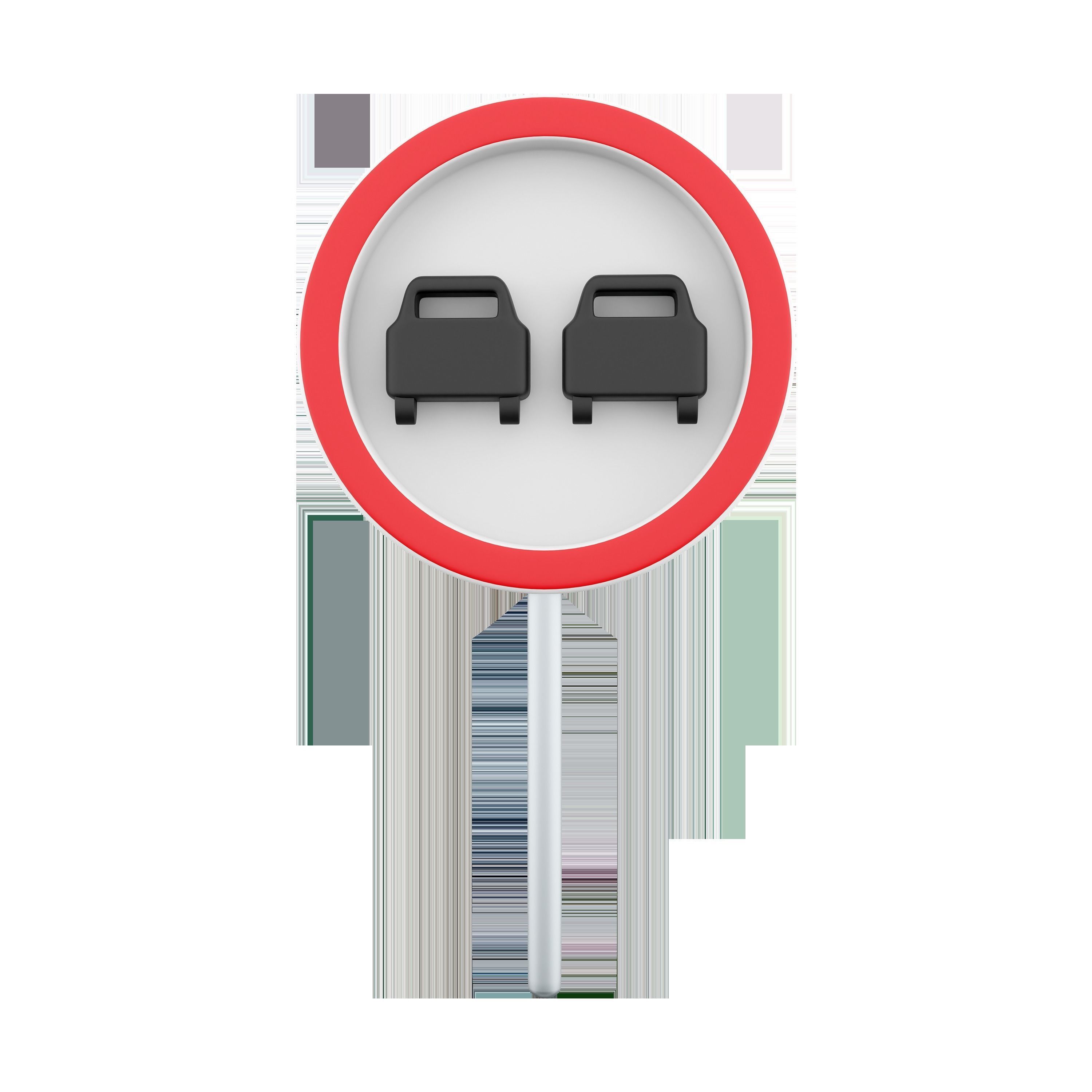 3D overtaking sign cartoon icon 3D model | CGTrader