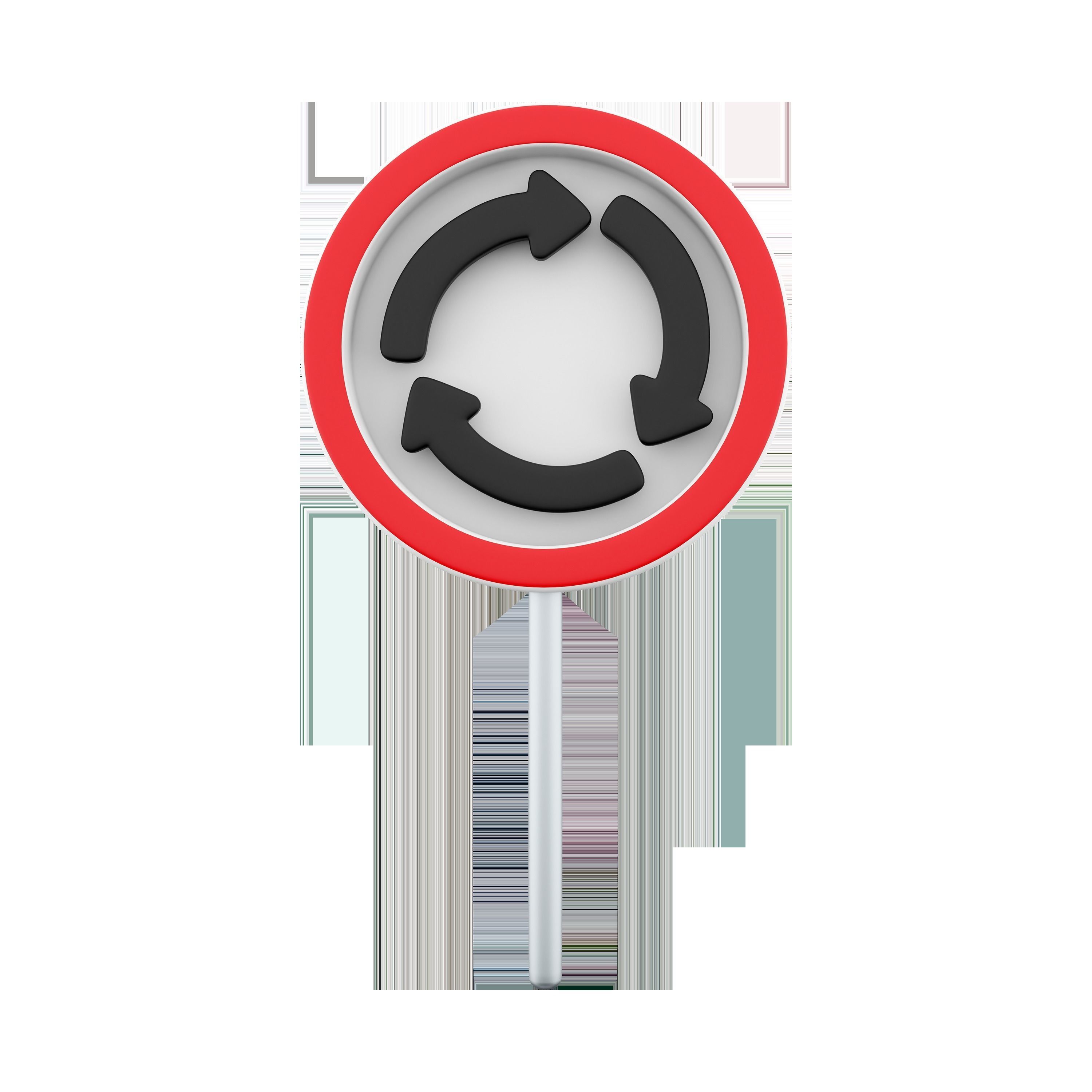 3d Roundabout Circulation sign icon 3D model | CGTrader
