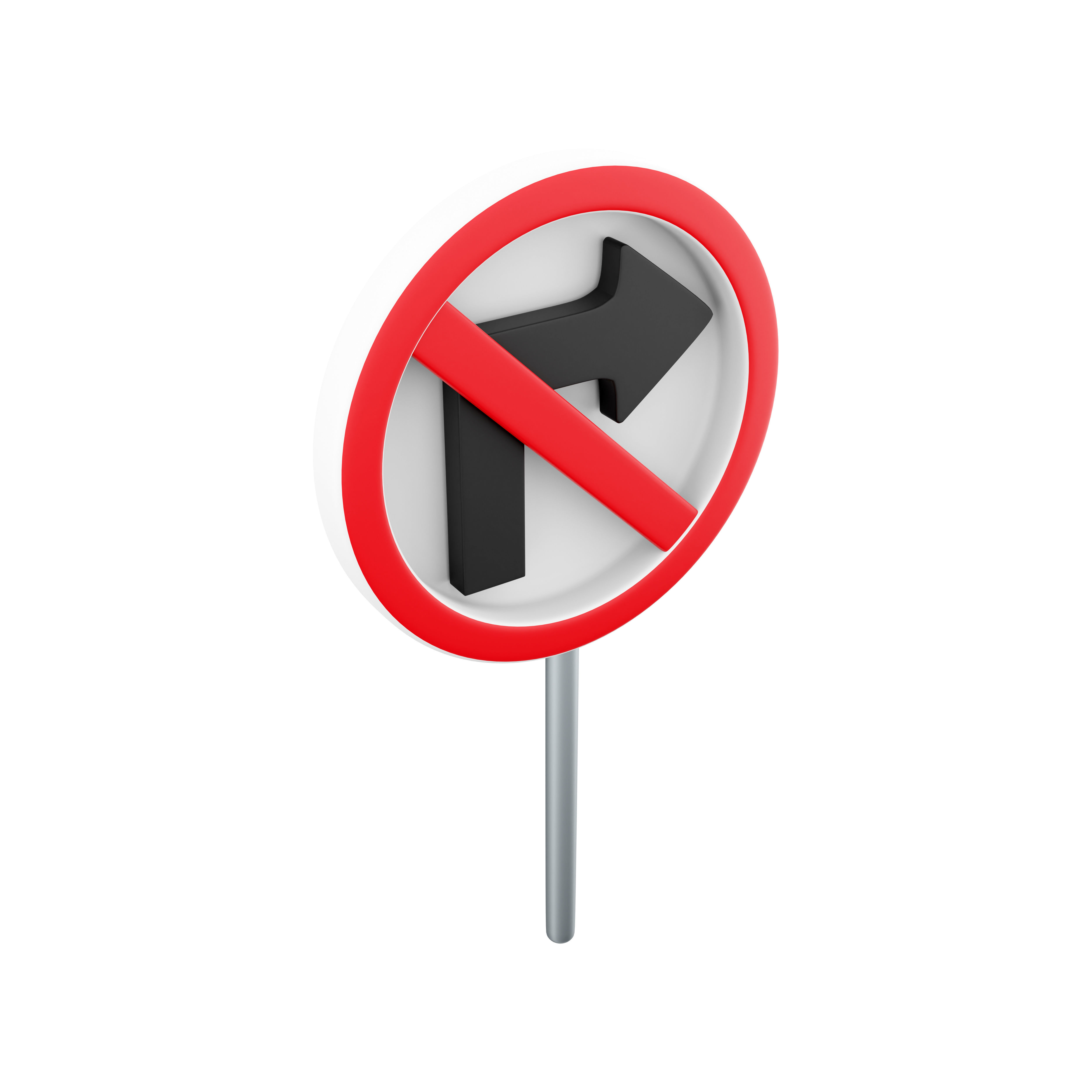 3d Turn Right Traffic Road Sign cartoon icon 3D model | CGTrader
