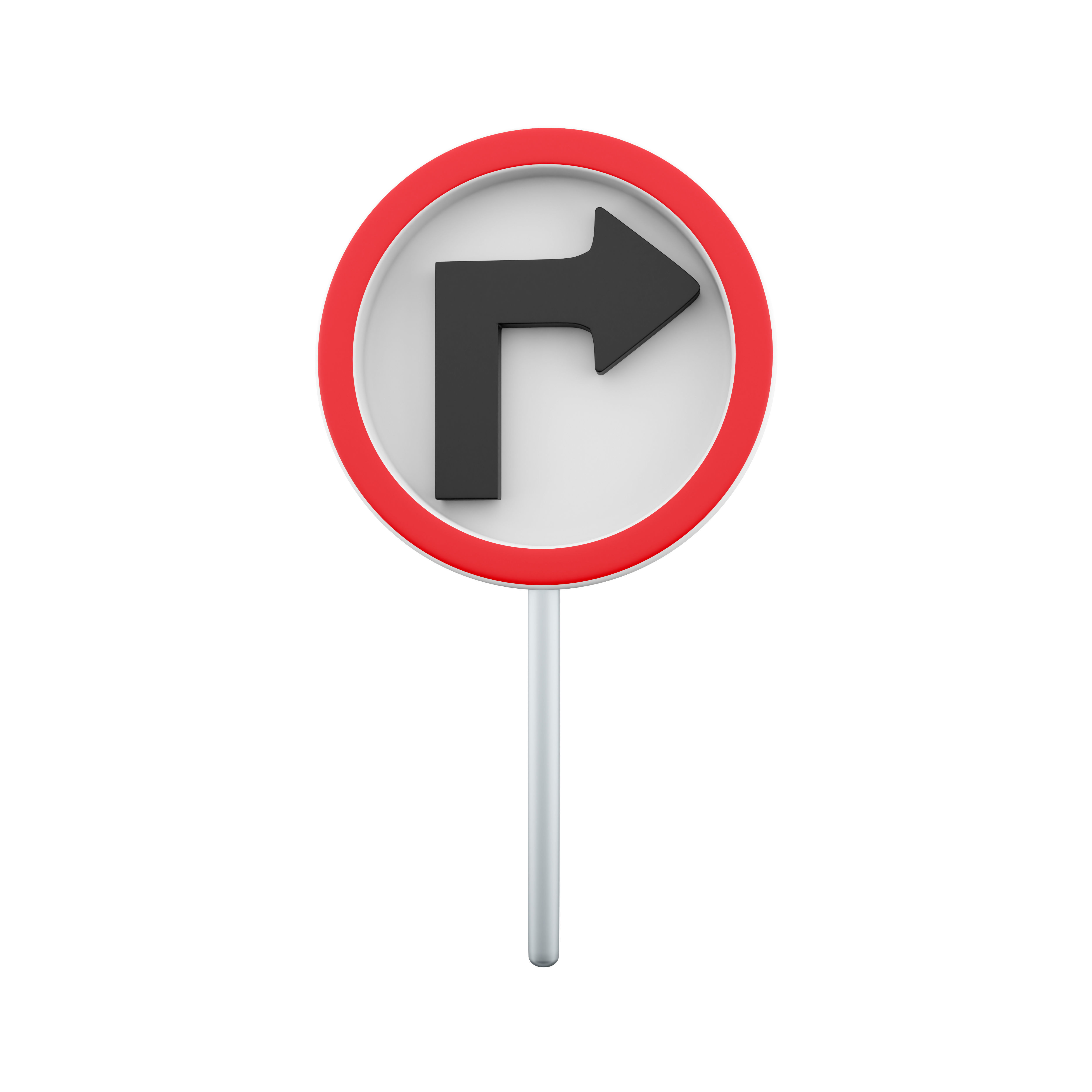 3d Turn Right Traffic Road Sign 3D model | CGTrader