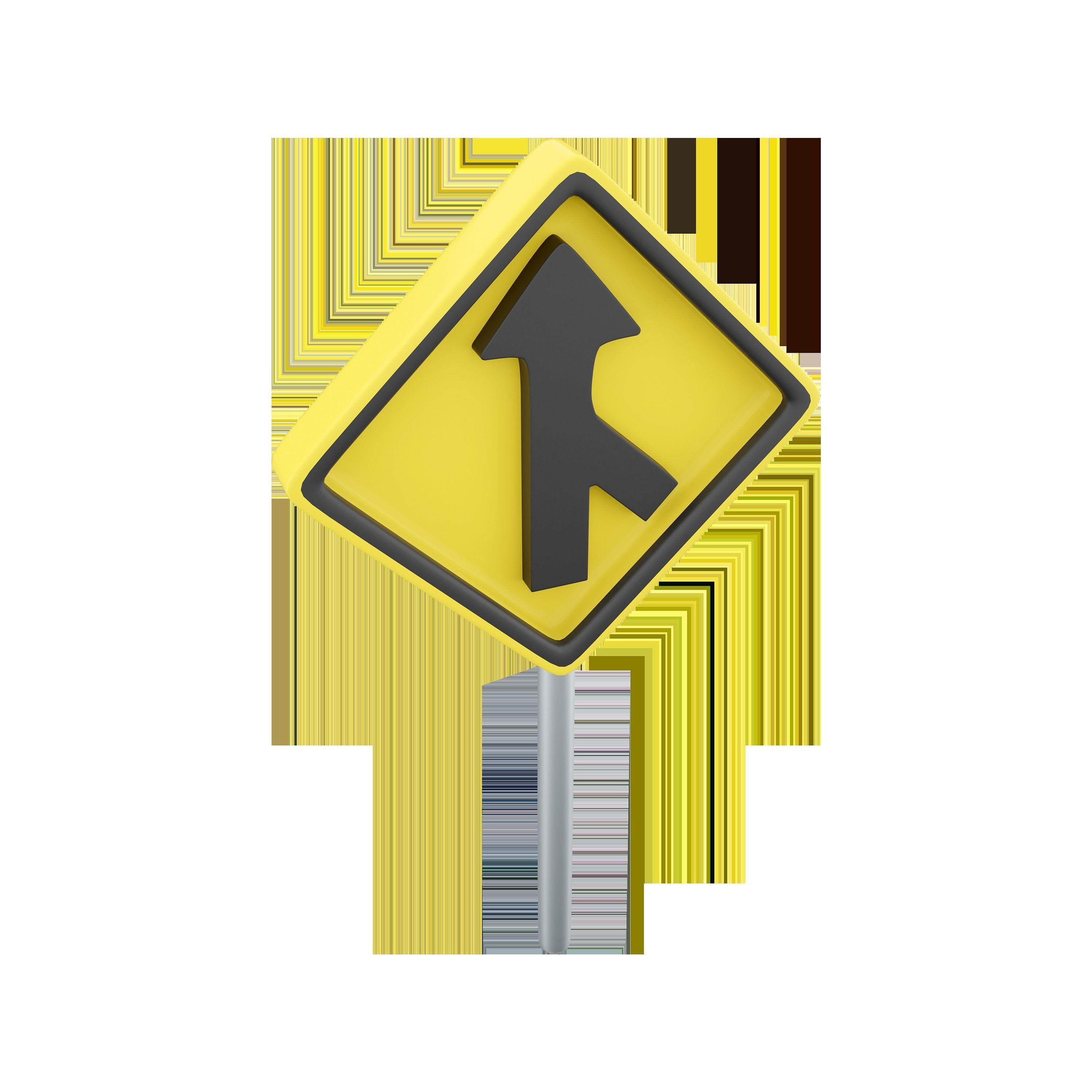 3d merges with the right lane cartoon icon 3D model | CGTrader