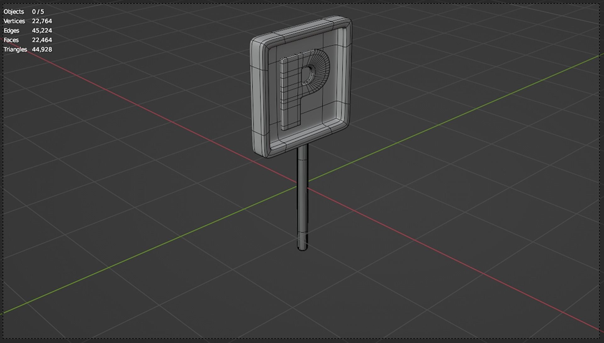 3d Blue Parking sign 3D model | CGTrader