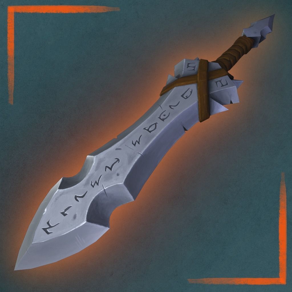 3D model Hand-painted Barbarian Sword VR / AR / low-poly | CGTrader