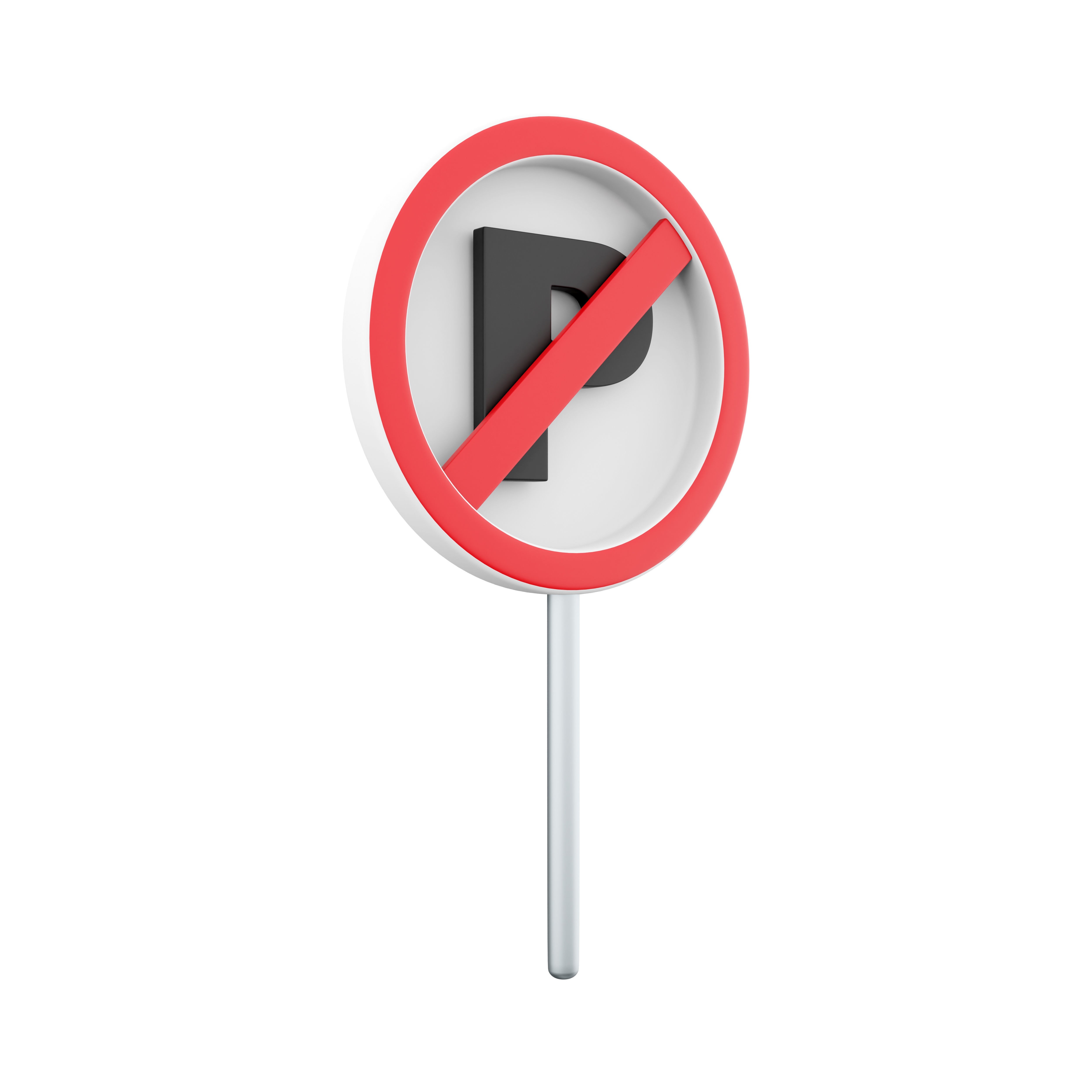 3d traffic parking ban cartoon icon 3D model | CGTrader