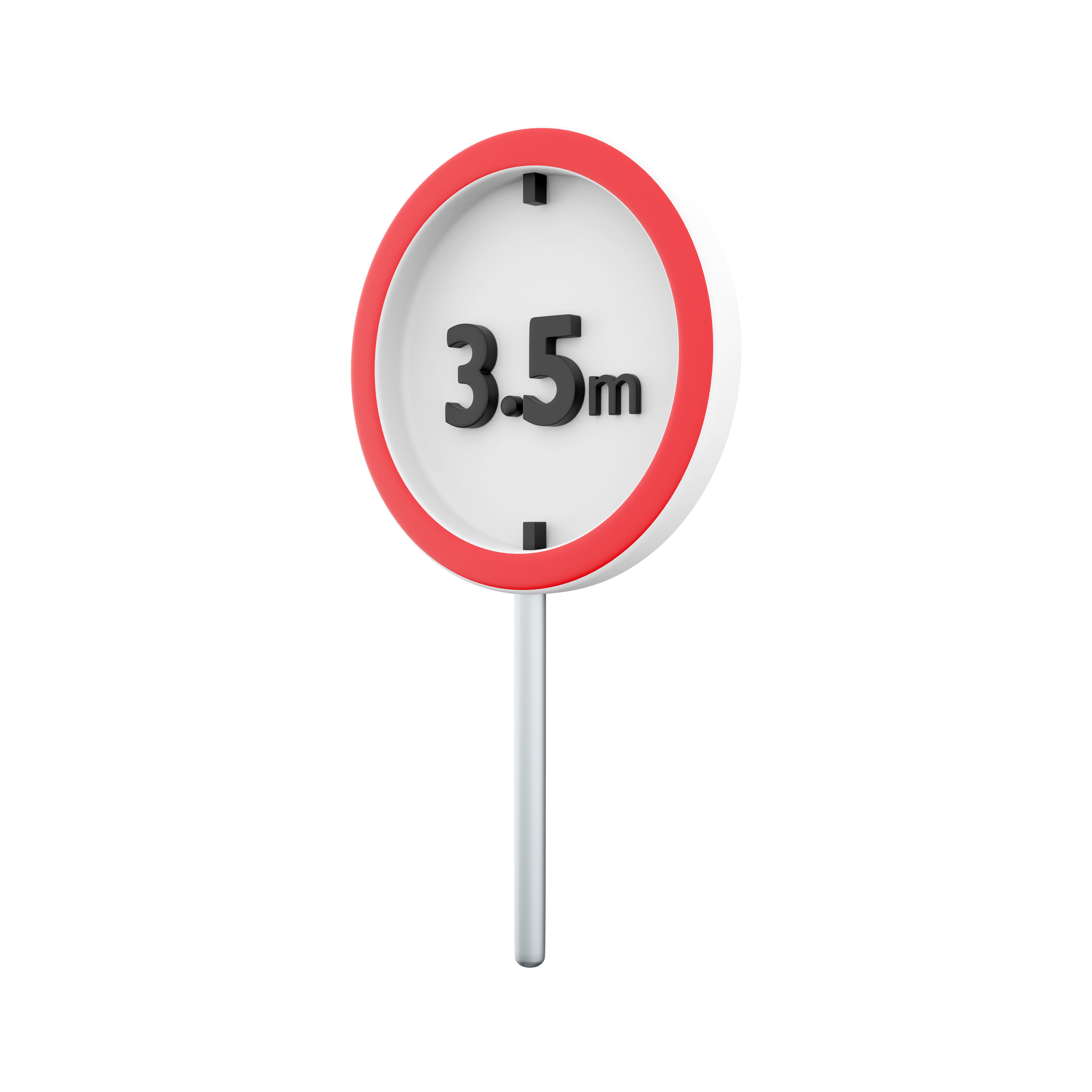 3D Traffic signs allowed up to 3 5 meters high icon 3D model | CGTrader