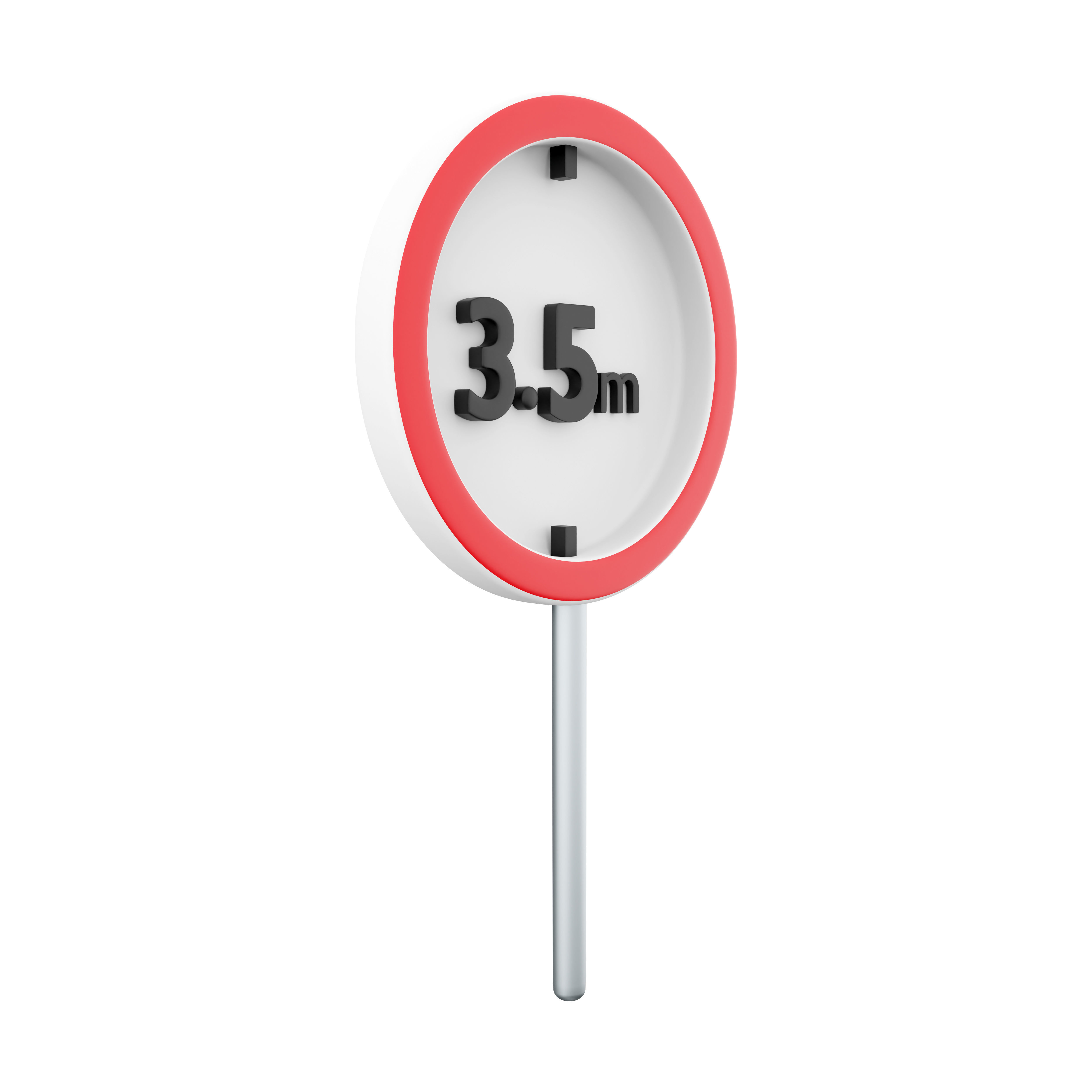 3D Traffic signs allowed up to 3 5 meters high icon 3D model | CGTrader