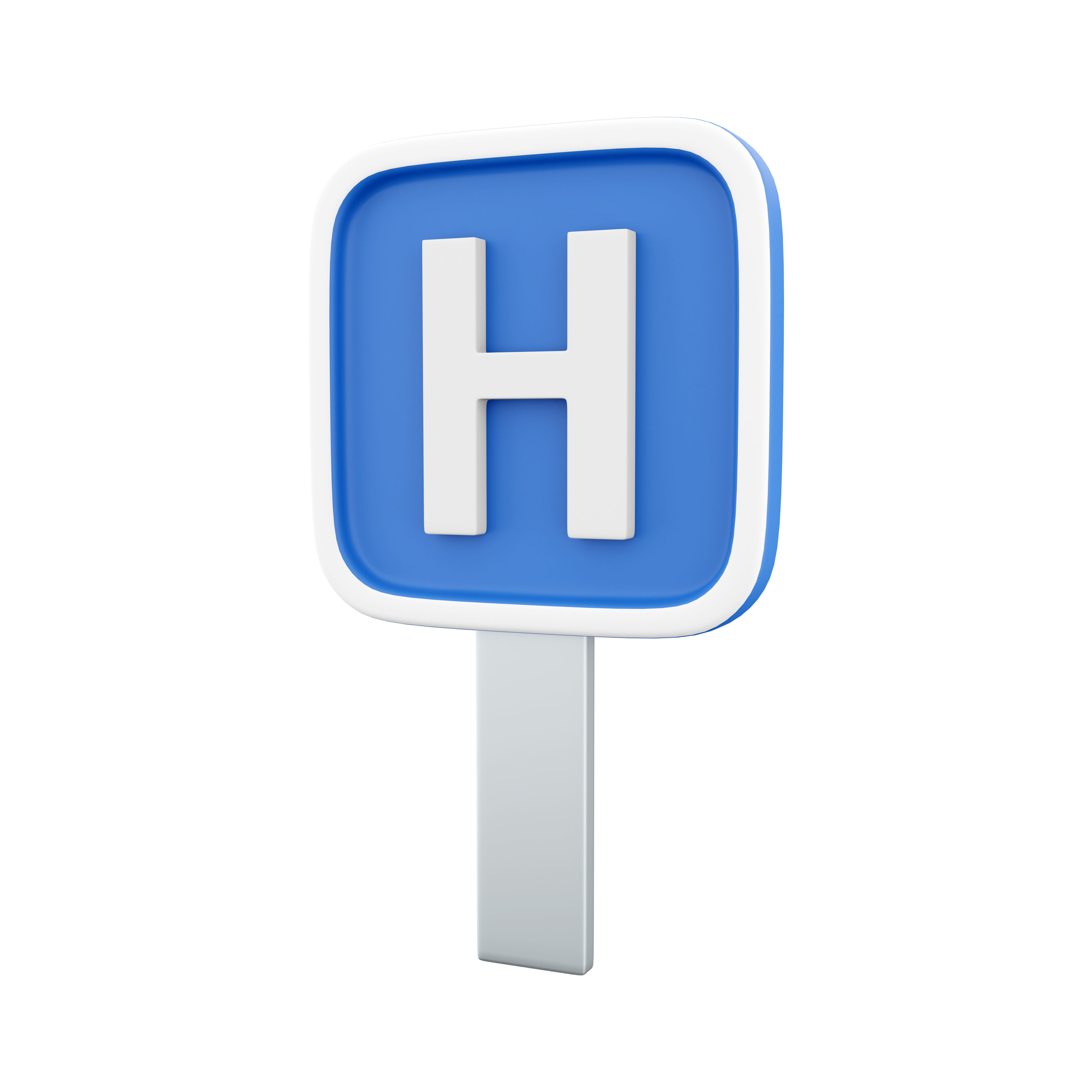 3d hospital road sign cartoon icon 3D model | CGTrader