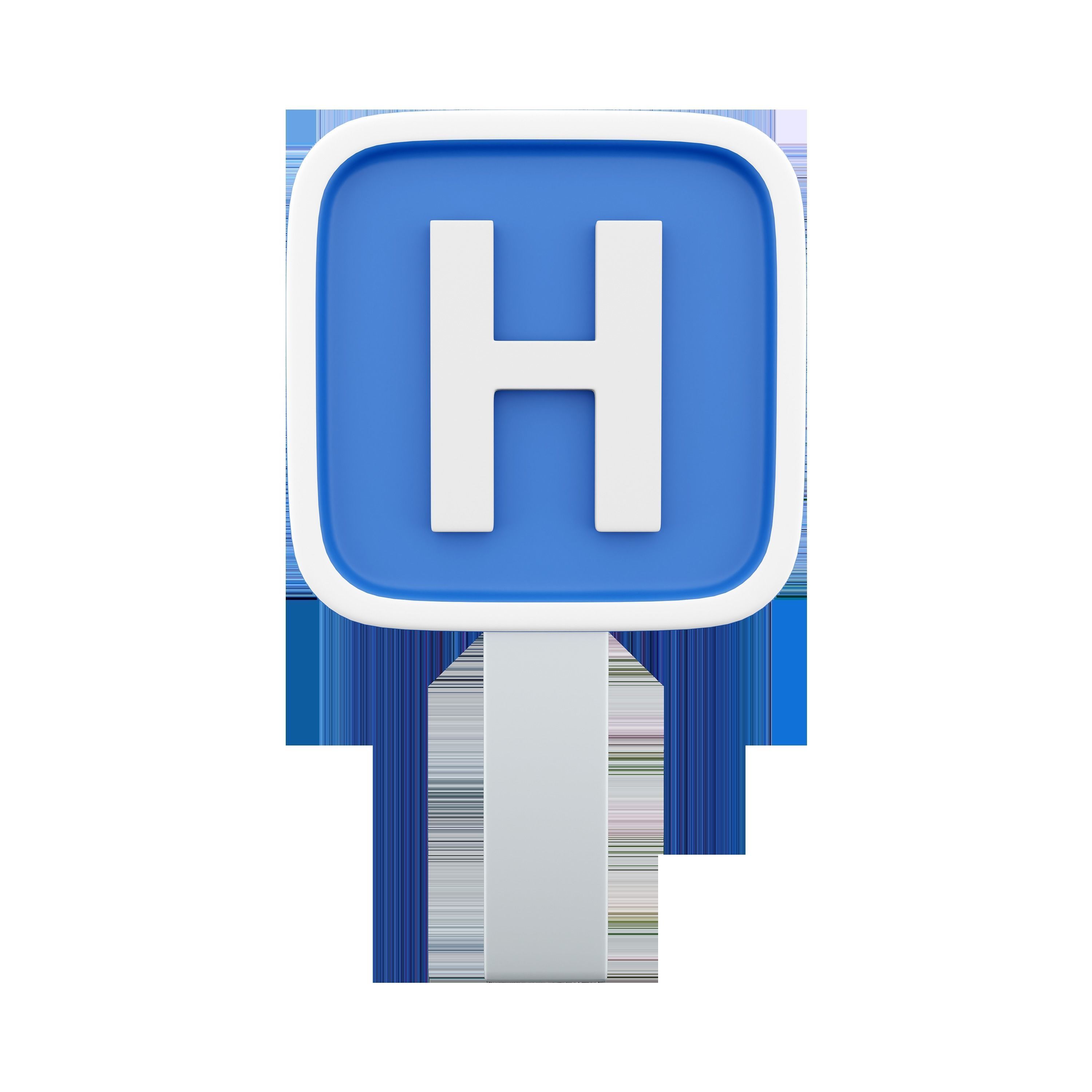3d hospital road sign cartoon icon 3D model | CGTrader