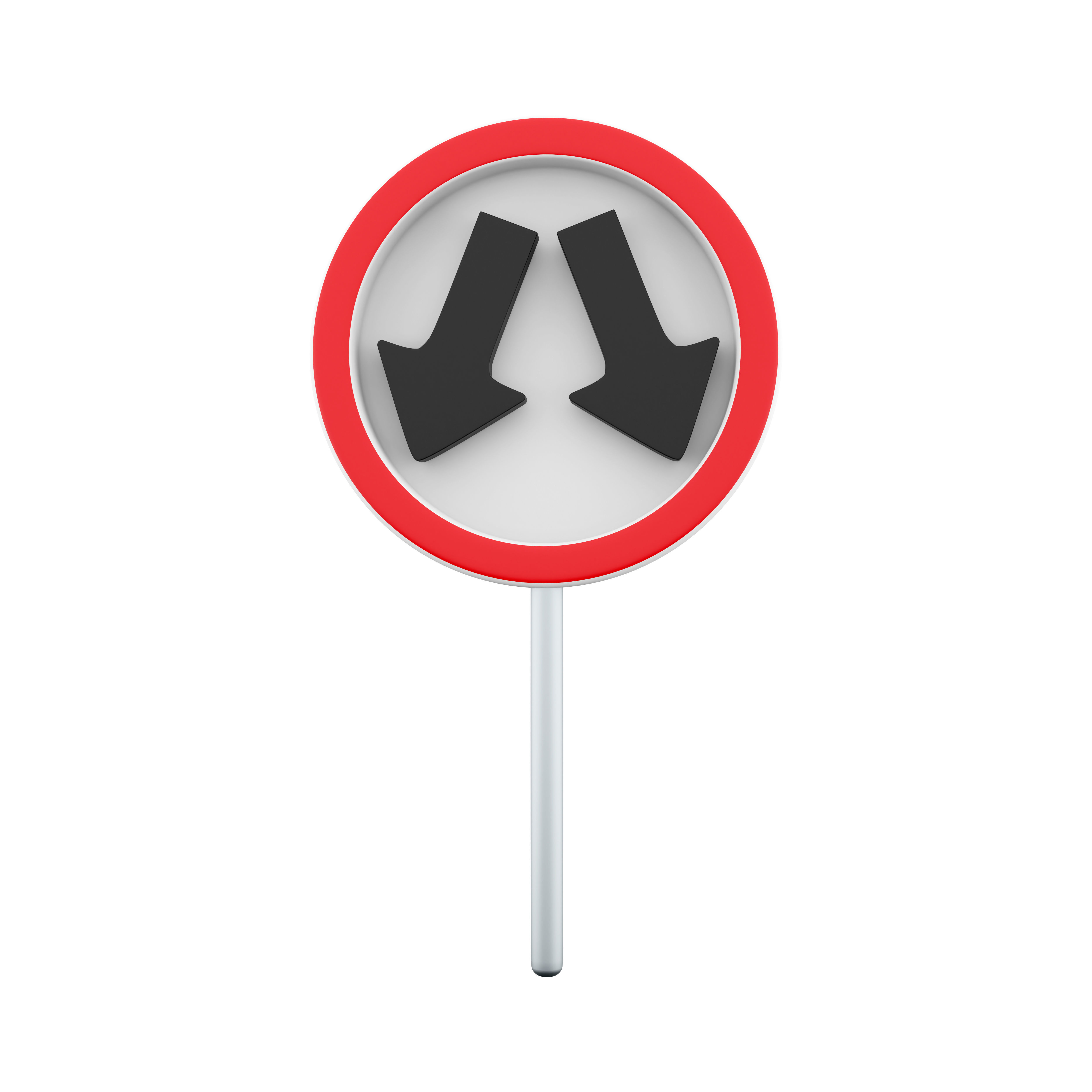 3D icon two-way road sign 3D model | CGTrader
