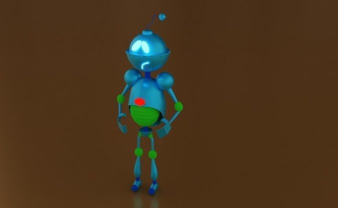 3D model The Iron scifi Robot game ready lowpoly VR / AR / low-poly ...