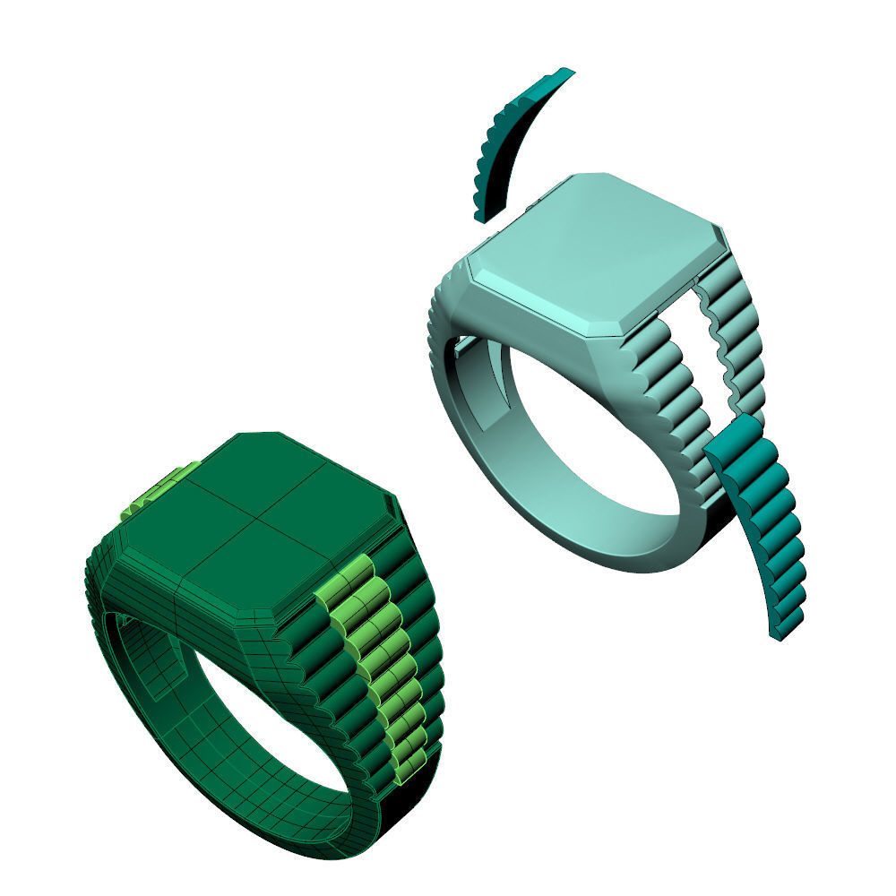Signet R Ring 3D model 3D printable | CGTrader