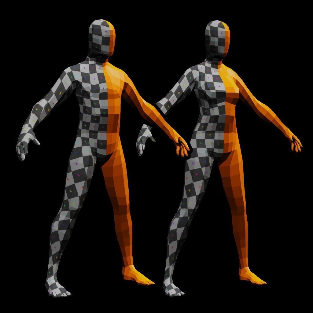 3D model Character Base Mesh Women and Man VR / AR / low-poly | CGTrader