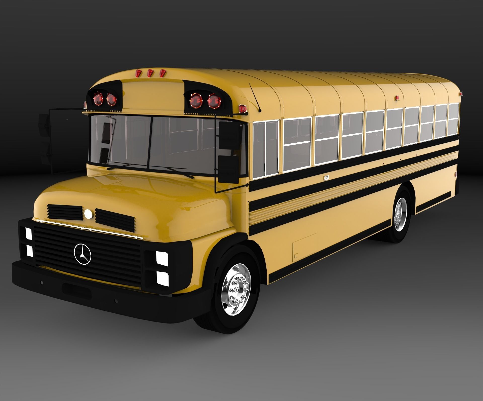 Rosmo MB School Bus 3D model | CGTrader