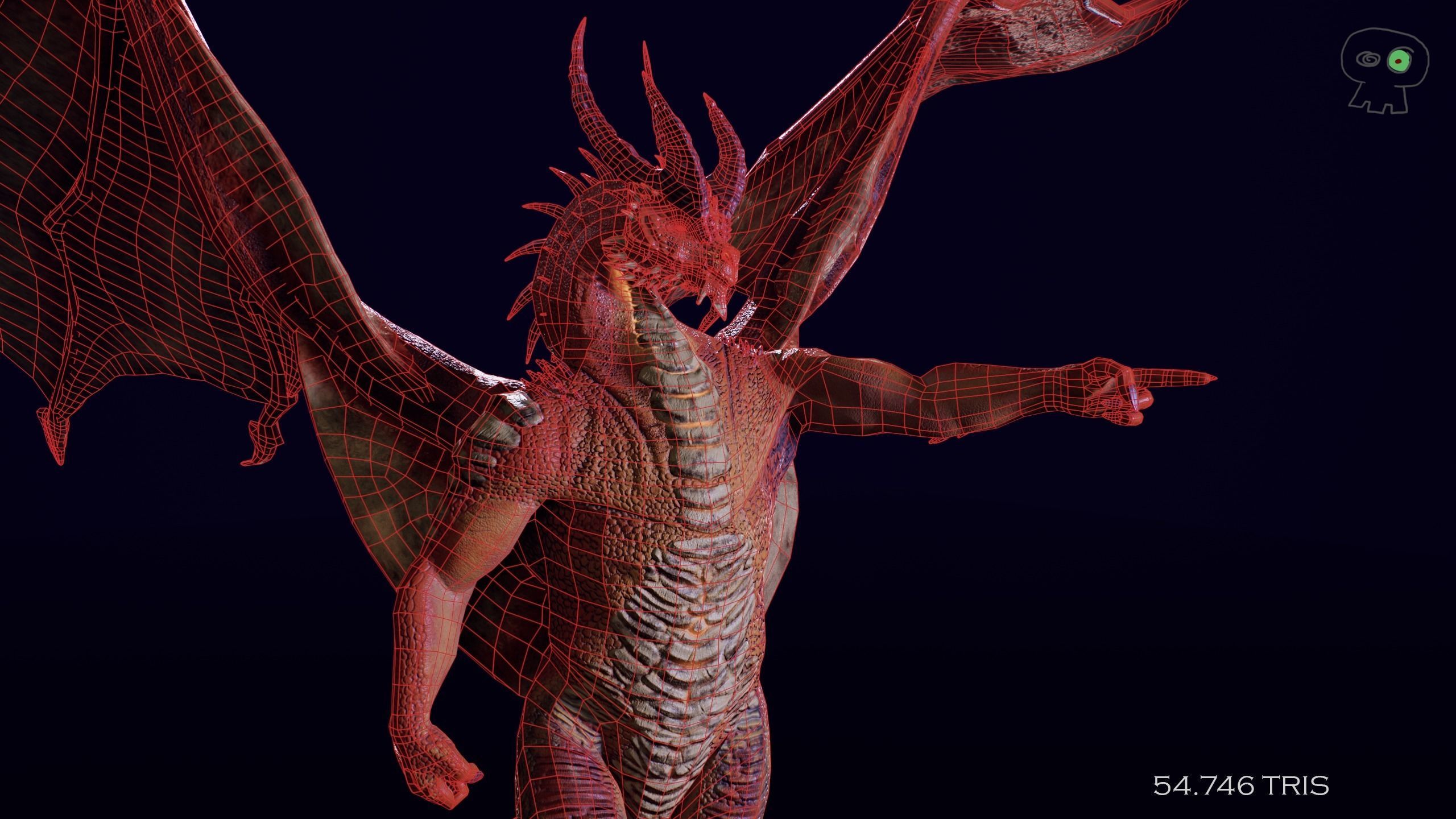 3D model Red Dragon - Creature VR / AR / low-poly | CGTrader
