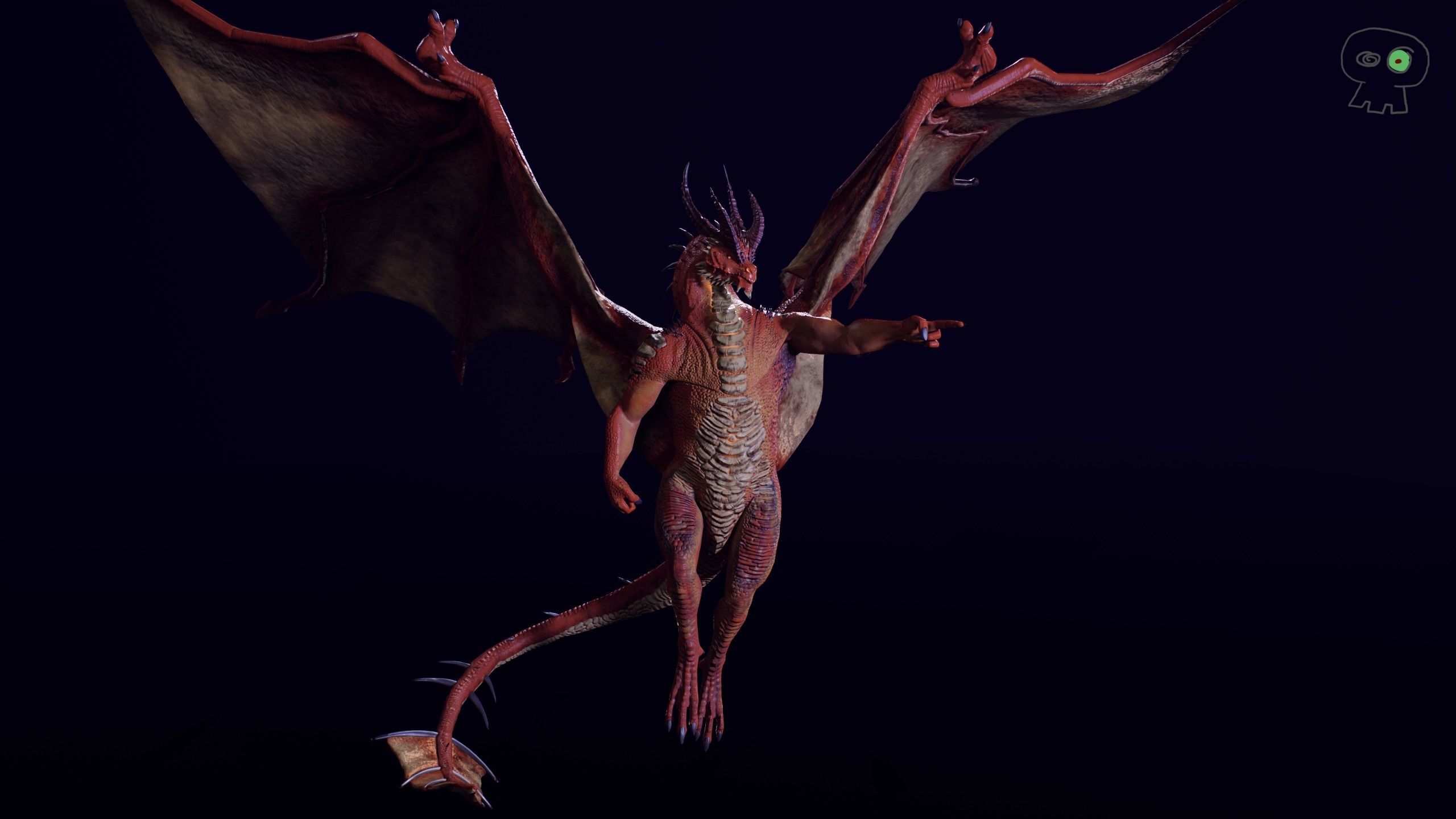 3D model Red Dragon - Creature VR / AR / low-poly | CGTrader