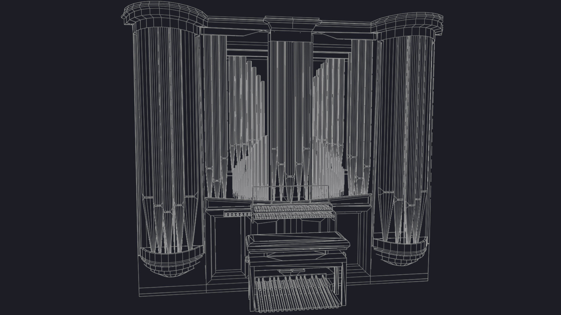 Church Pipe Organ - Rigged and with Adjustable Chair 3D model rigged ...