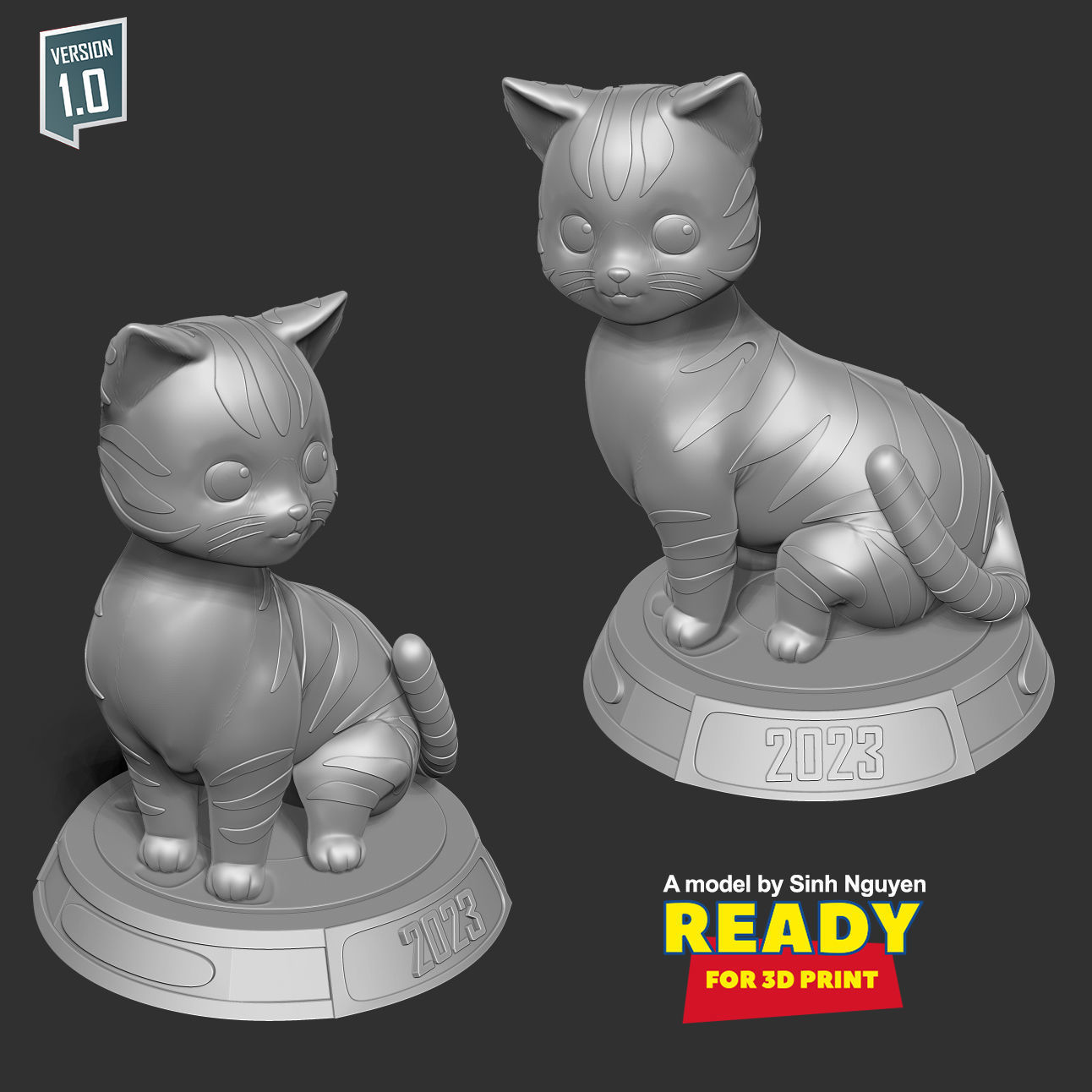 Cat 2023 3D model 3D printable | CGTrader