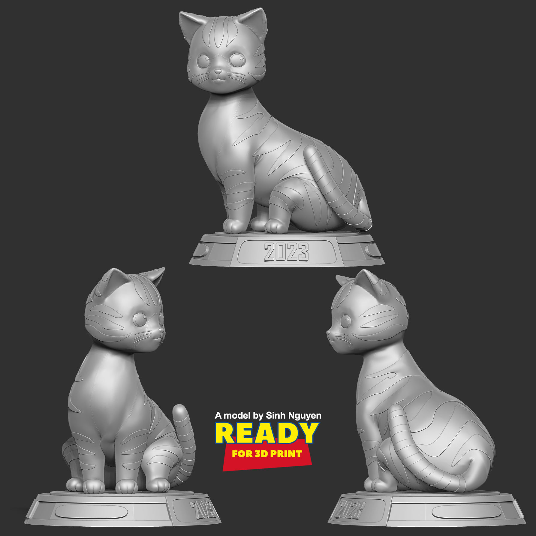 Cat 2023 3D model 3D printable | CGTrader
